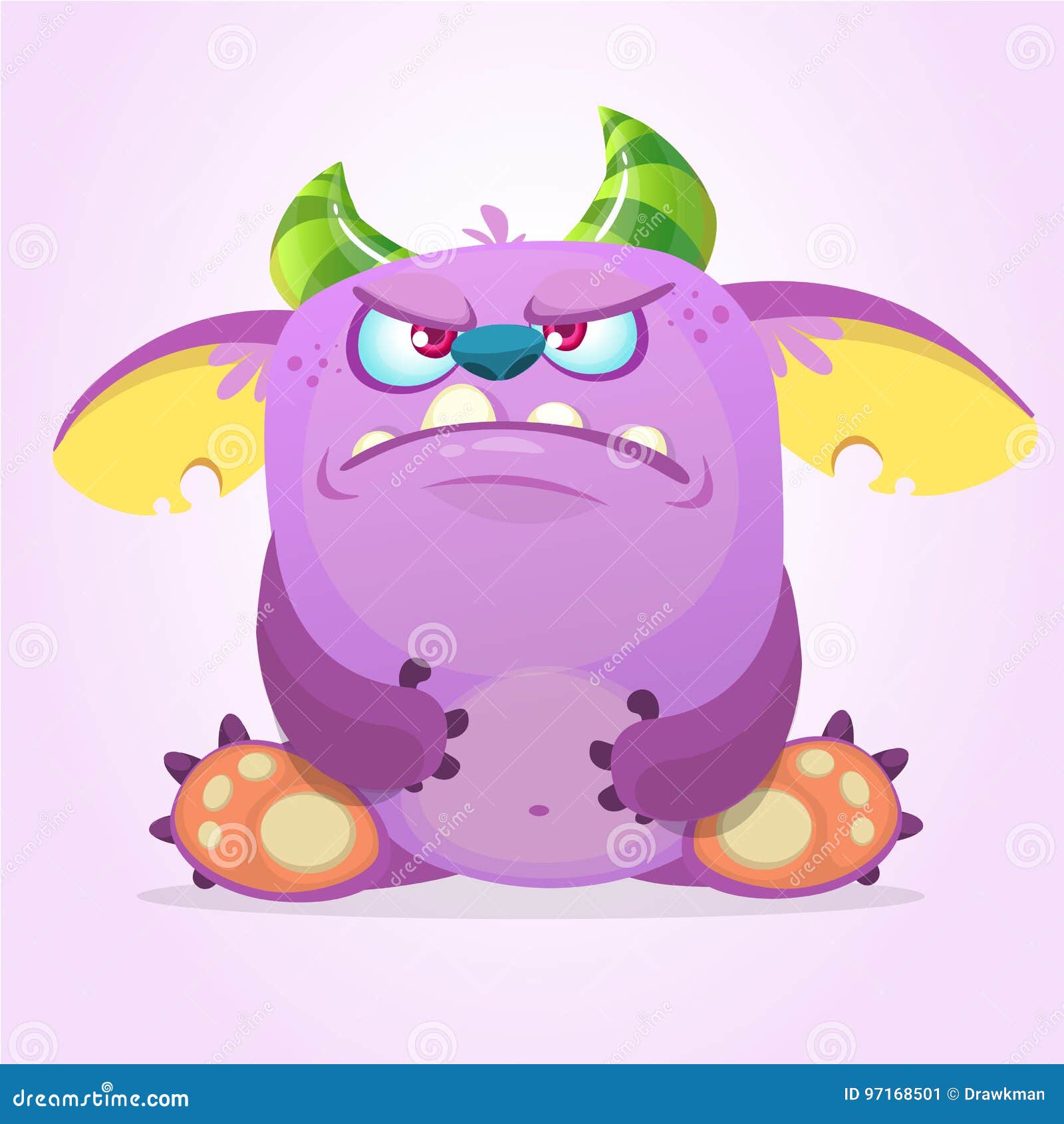 Angry Cartoon Goblin Monster. Vector Illustration Stock Vector ...