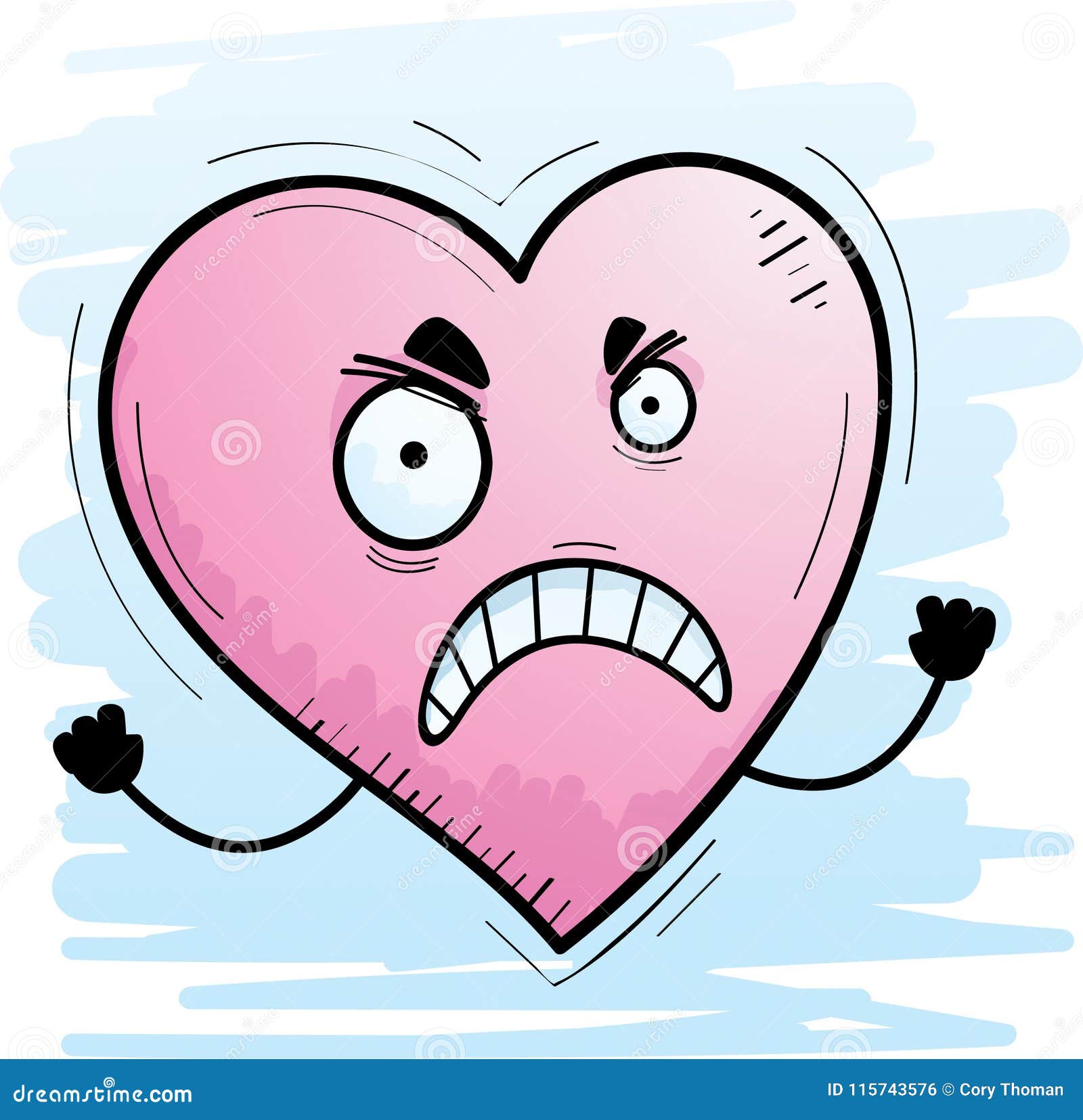 Angry Cartoon Heart stock vector. Illustration of angry - 115743576