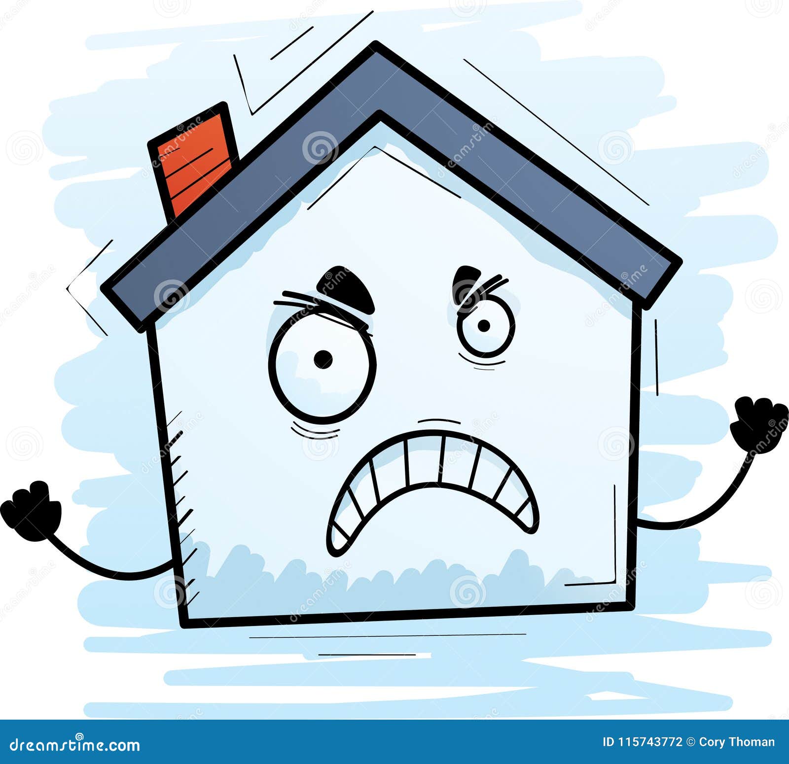 Angry Cartoon House stock vector. Illustration of doodle - 115743772