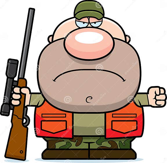 Angry Cartoon Hunter stock vector. Illustration of angry - 49929125