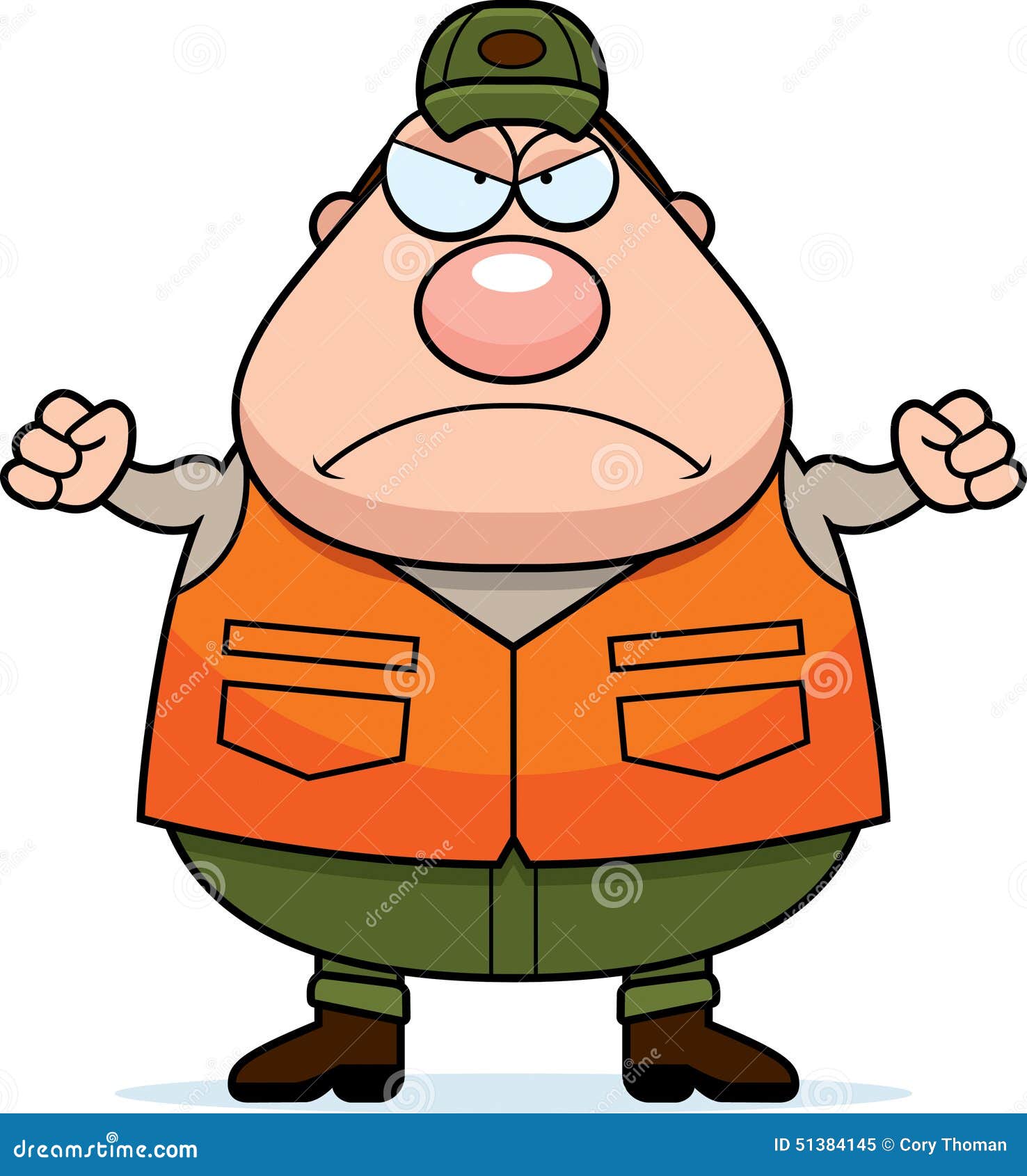 Angry Cartoon Hunter stock vector. Illustration of clipart - 51384145
