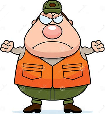Angry Cartoon Hunter stock vector. Illustration of clipart - 51384145