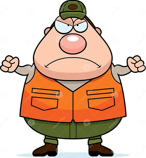 Angry Cartoon Hunter stock vector. Illustration of clipart - 51384145