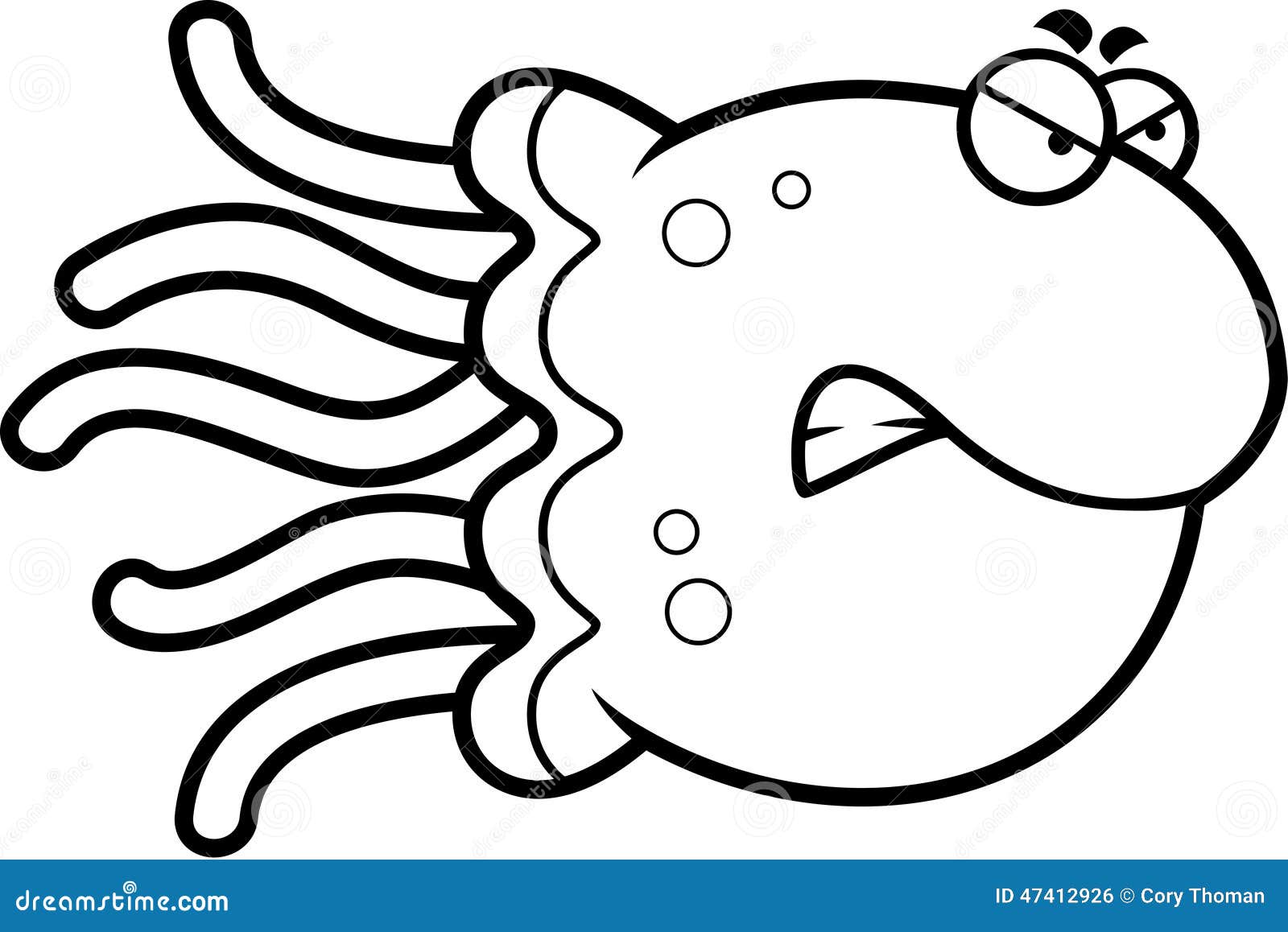 Angry Cartoon Jellyfish stock vector. Illustration of vector - 47412926