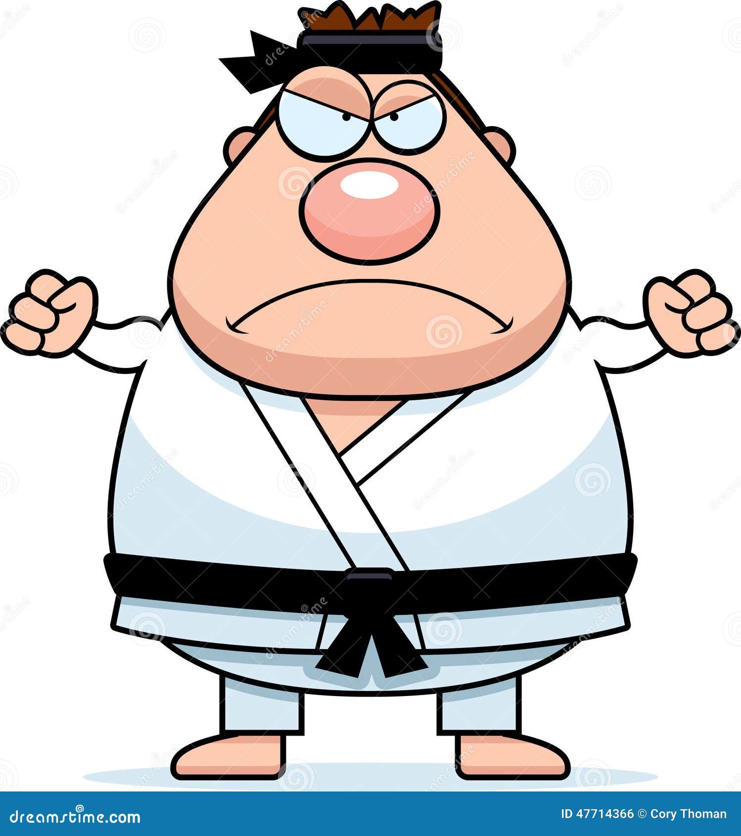 Angry Cartoon Karate Man stock vector. Illustration of graphic - 47714366