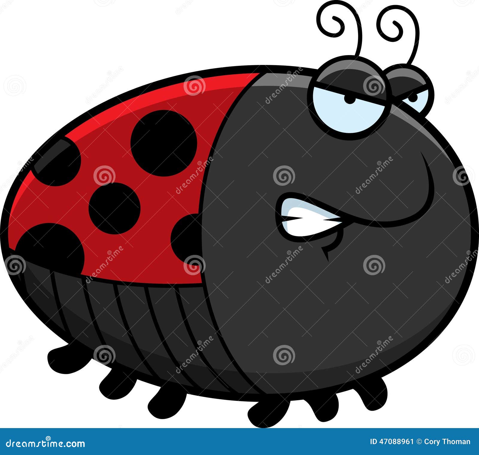 Angry Cartoon Ladybug stock vector. Illustration of graphic - 47088961