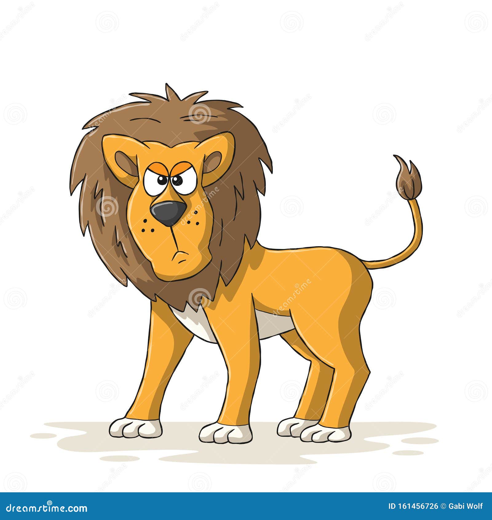 Angry Cartoon Lion stock vector. Illustration of animal - 161456726