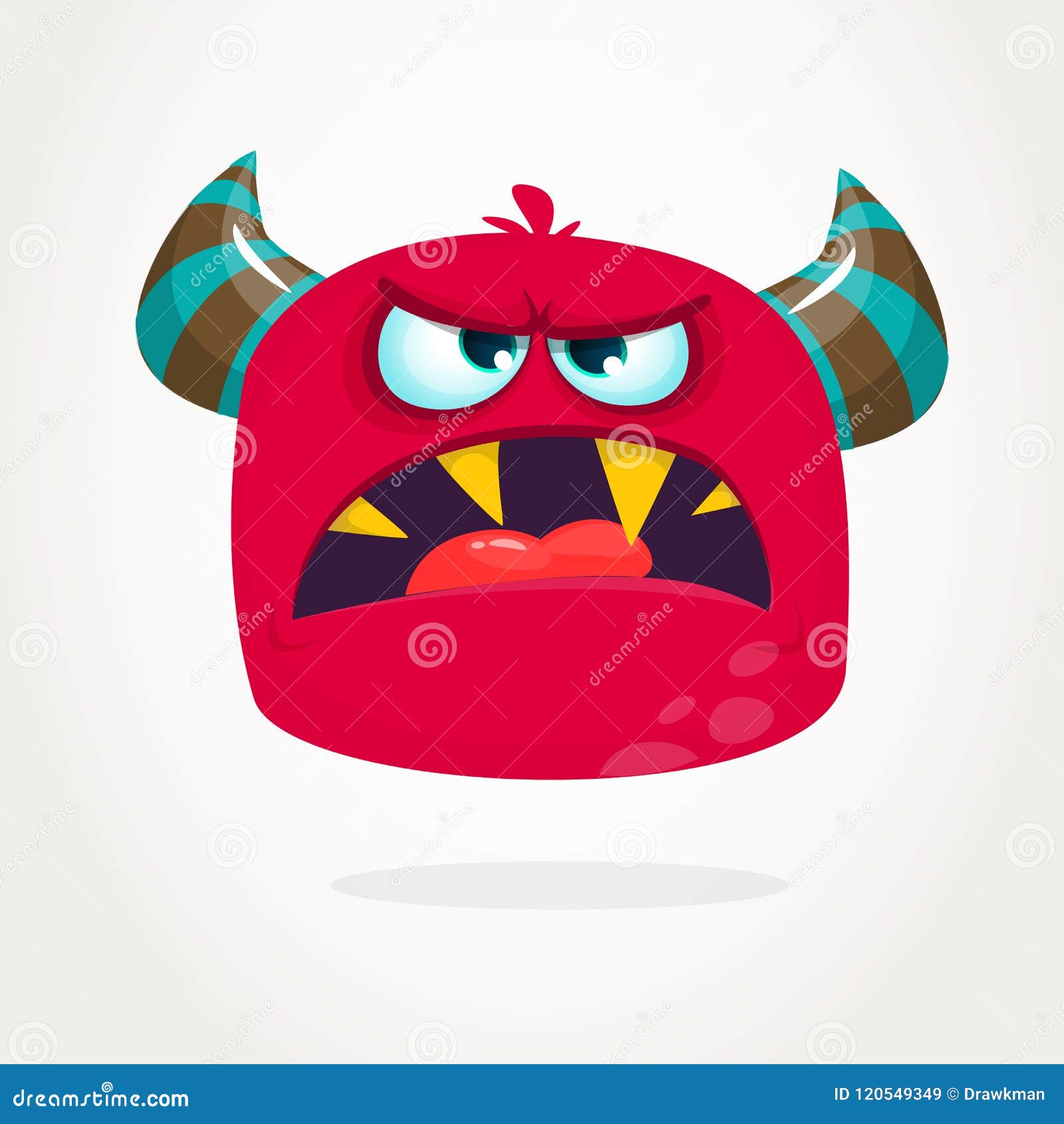 Angry Cartoon Monster. Angry Monster Emotion. Halloween Vector ...