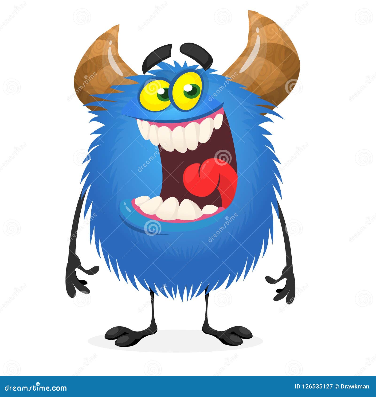Angry cartoon monster stock vector. Illustration of angry - 126535127