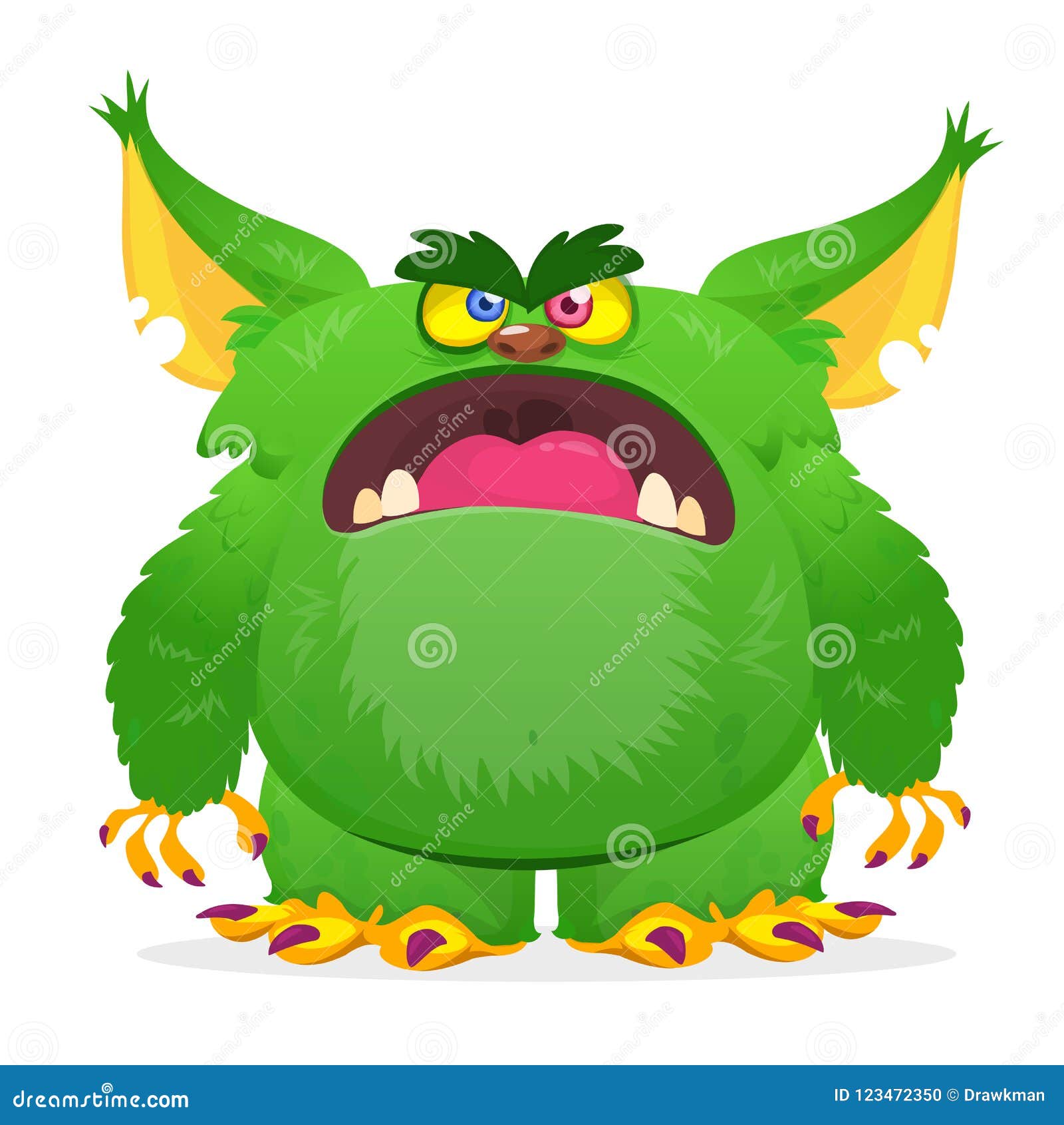 Angry Cartoon Monster. Halloween Vector Illustration Stock Vector ...