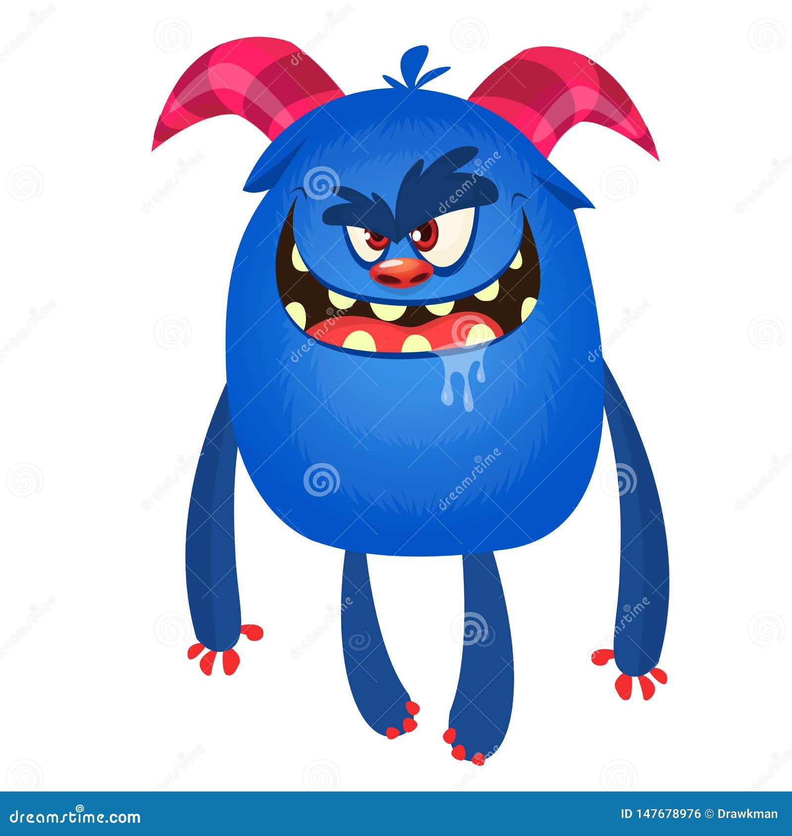 Angry cartoon monster. stock vector. Illustration of cartoon - 147678976