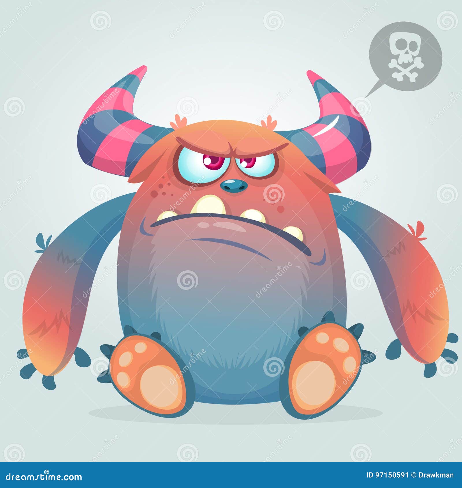 Angry Cartoon Monster. Halloween Vector Illustration Stock Vector ...