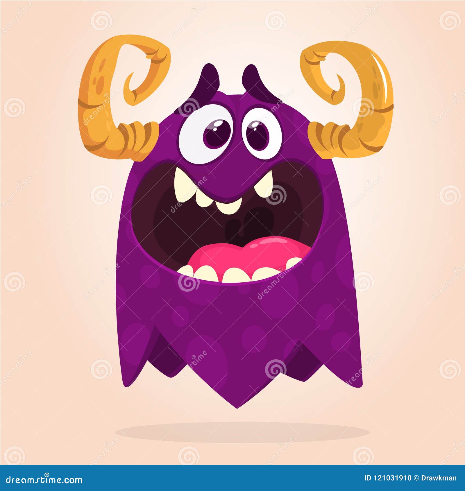 Angry Cartoon Monster Screaming. Yelling Angry Monster Expression ...