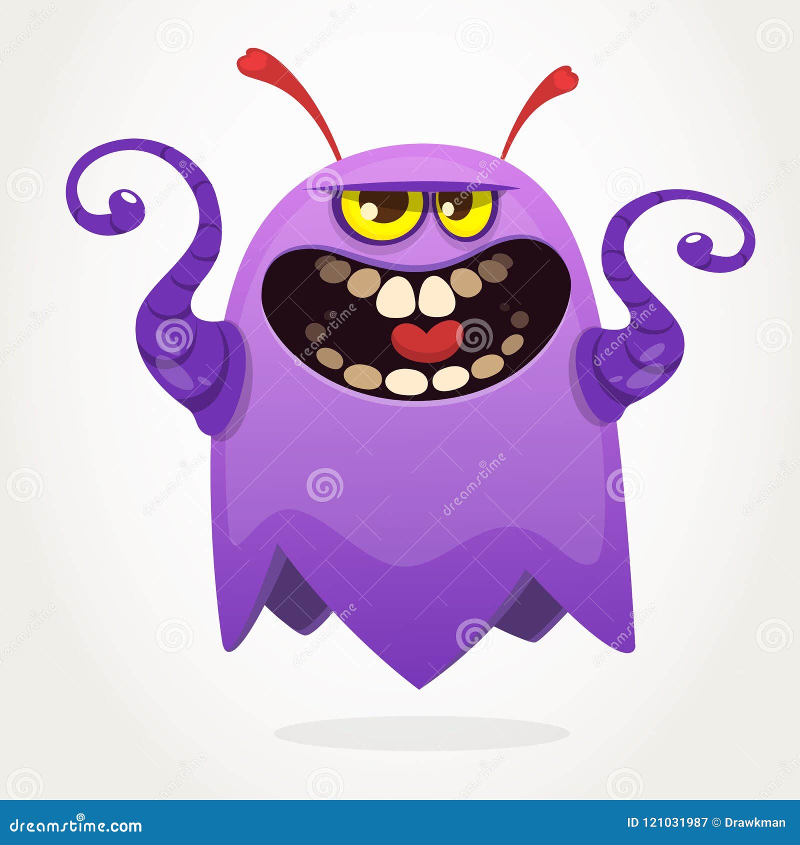 Angry Cartoon Monster Screaming. Yelling Angry Monster Expression ...