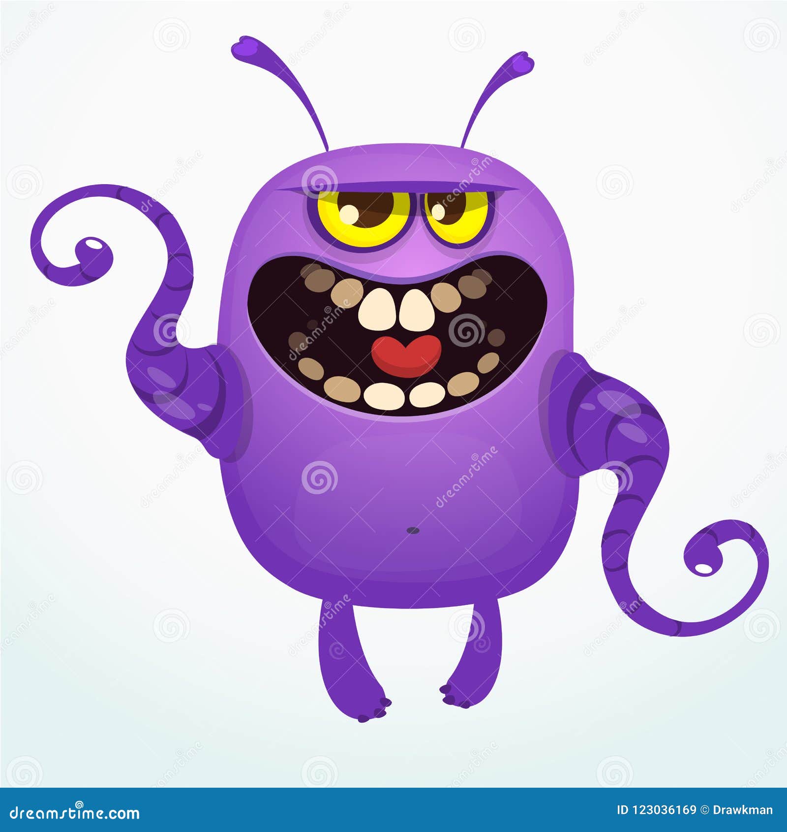 Angry Cartoon Monster Screaming. Yelling Angry Monster Expression ...