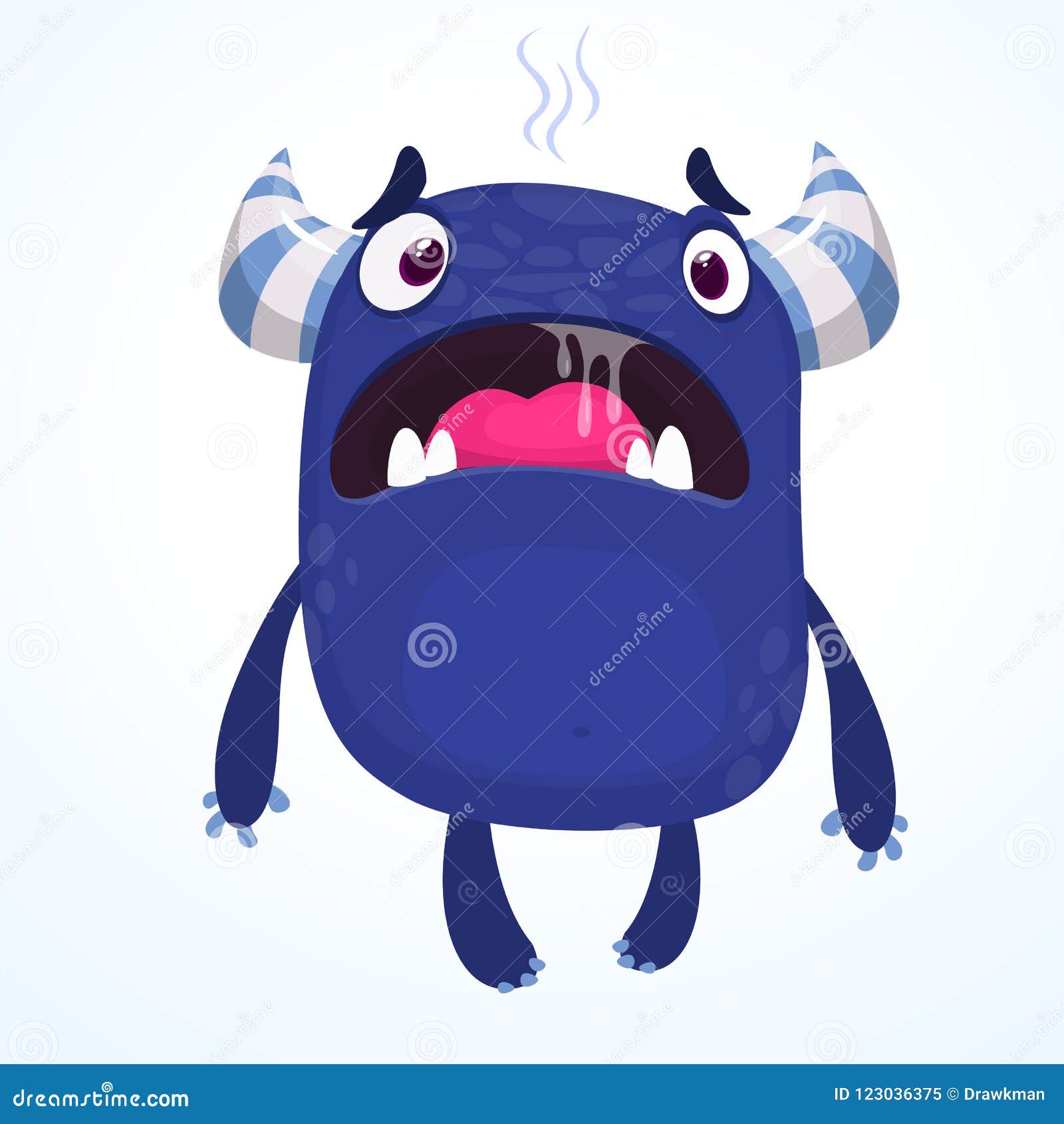 Angry Cartoon Monster Screaming. Yelling Angry Monster Expression ...