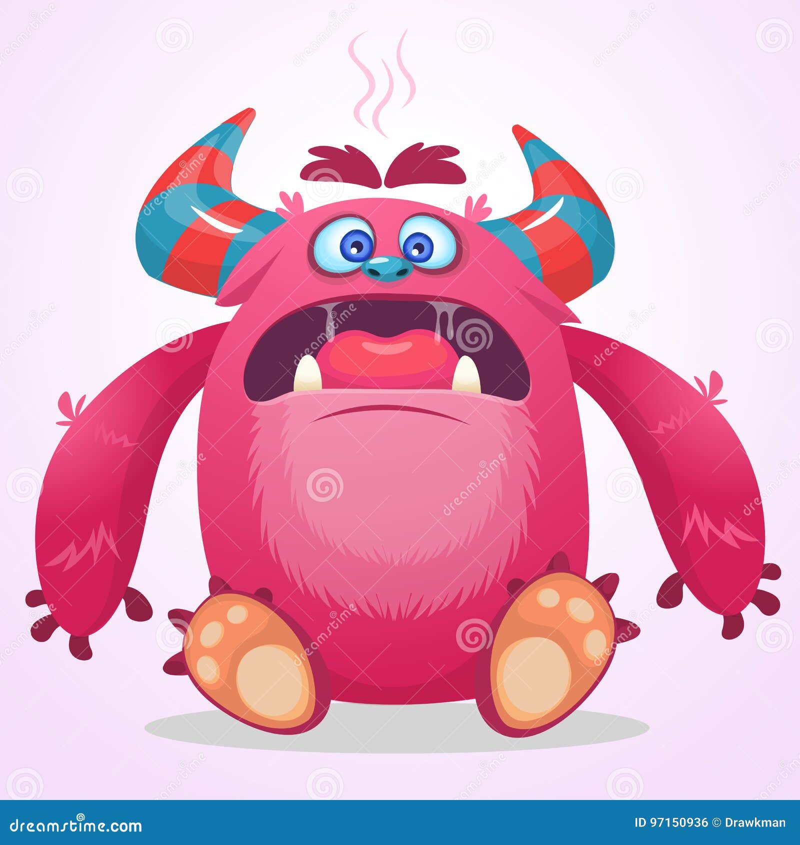Angry Cartoon Monster. Vector Halloween Illustration. Stock Vector ...