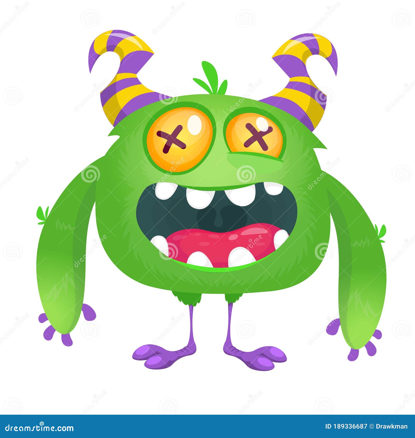 Angry Cartoon Monster. Vector Illustration Stock Vector - Illustration ...