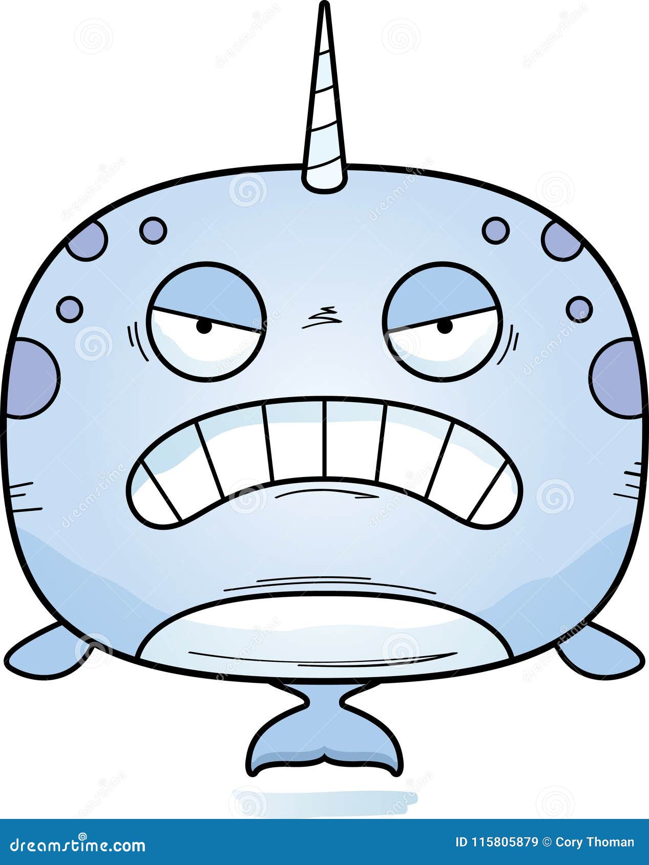 Angry Cartoon Narwhal stock vector. Illustration of angry - 115805879