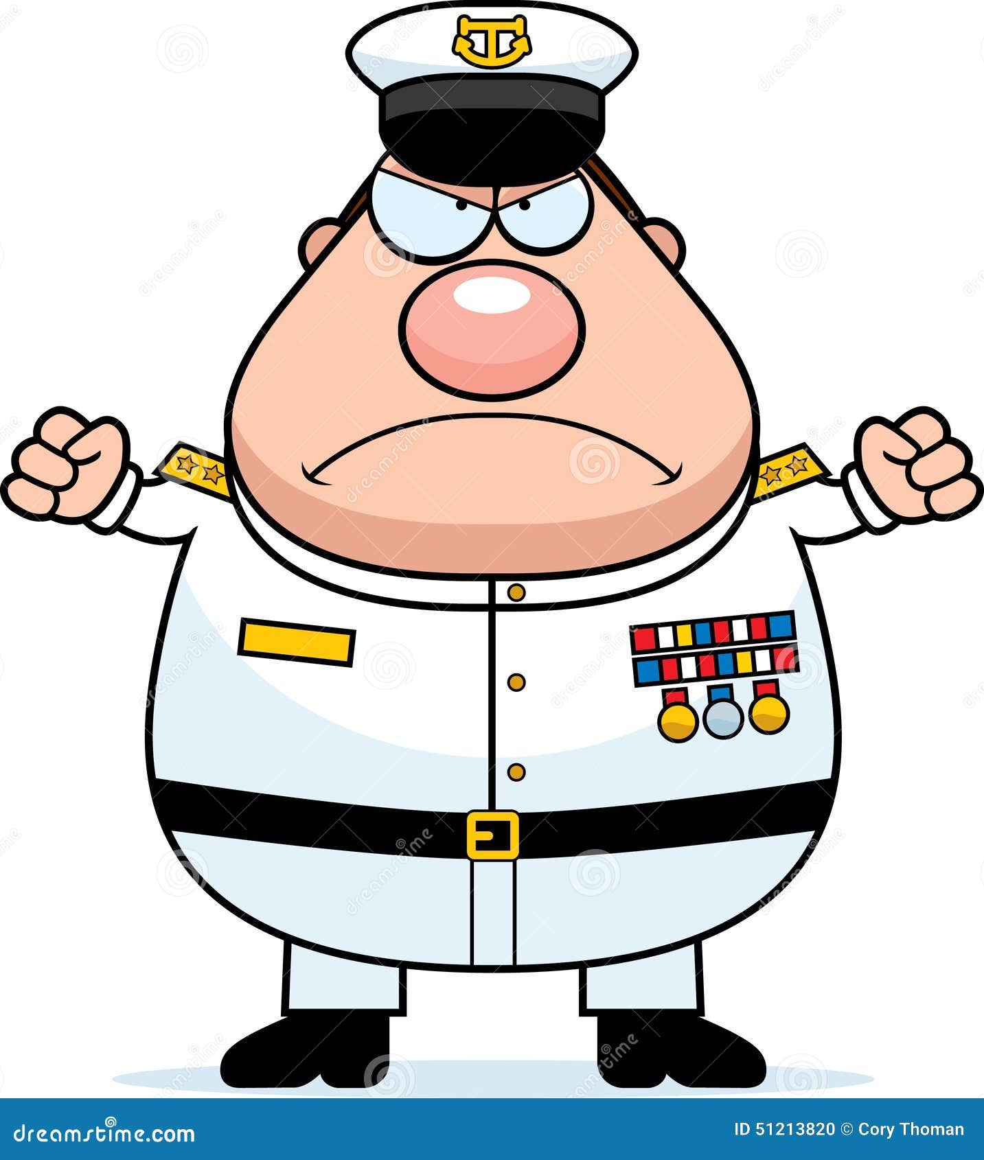 Angry Cartoon Navy Admiral stock vector. Illustration of officer - 51213820