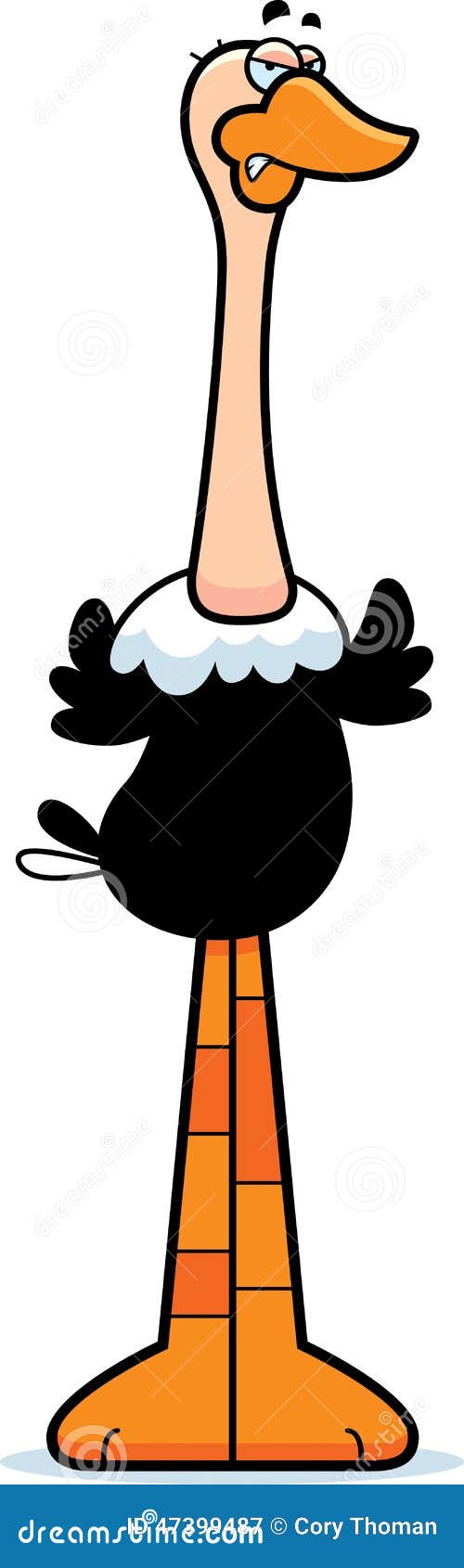 Angry Cartoon Ostrich stock vector. Illustration of wings - 47399487