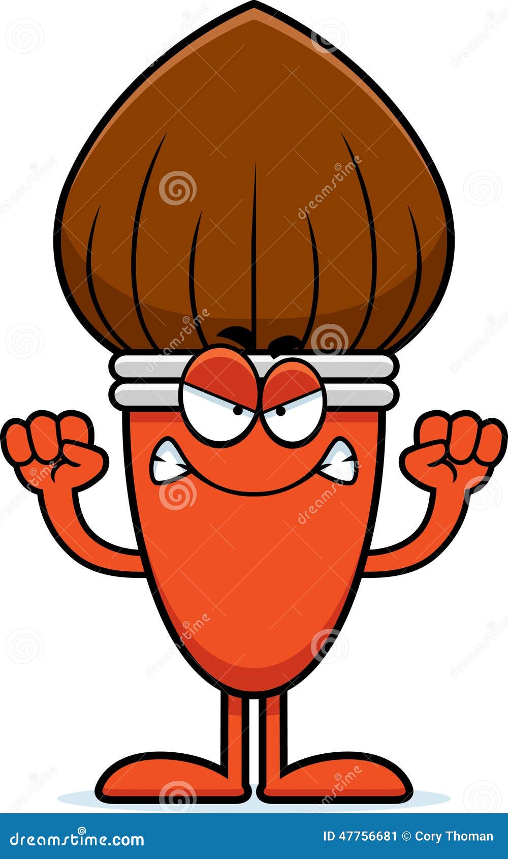 Angry Cartoon Paintbrush stock vector. Illustration of graphic - 47756681