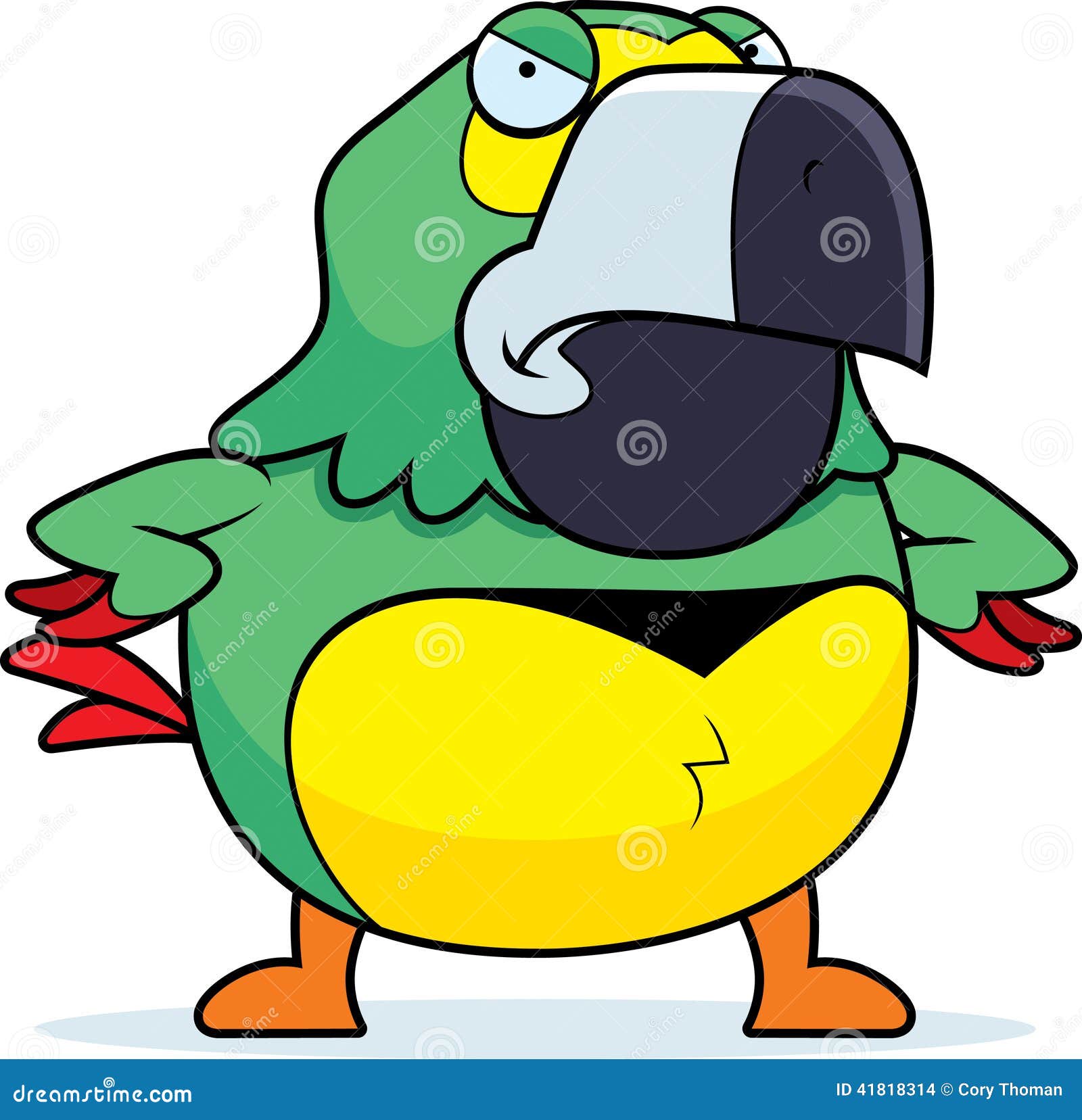 Angry Cartoon Parrot stock vector. Illustration of cartoon - 41818314