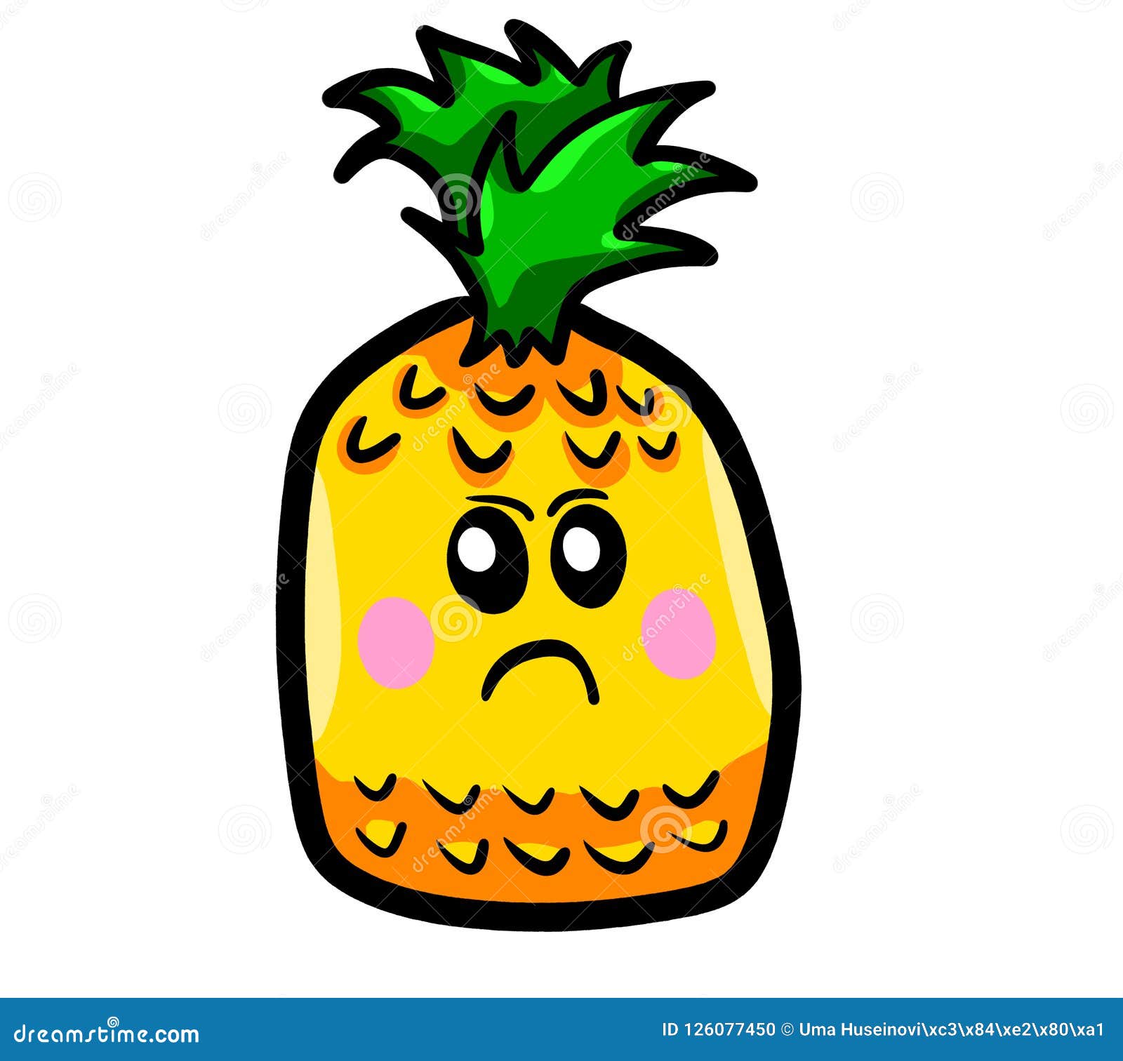 Angry Cartoon Pineapple stock illustration. Illustration of comical ...