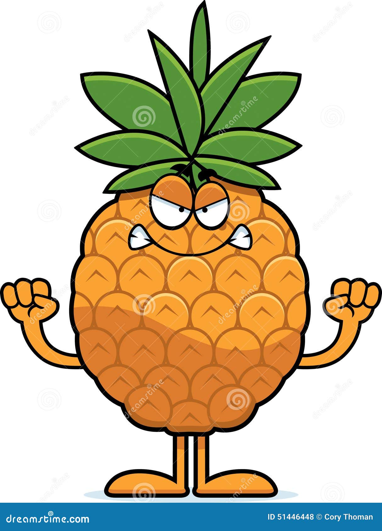 Angry Cartoon Pineapple stock vector. Illustration of cartoon - 51446448