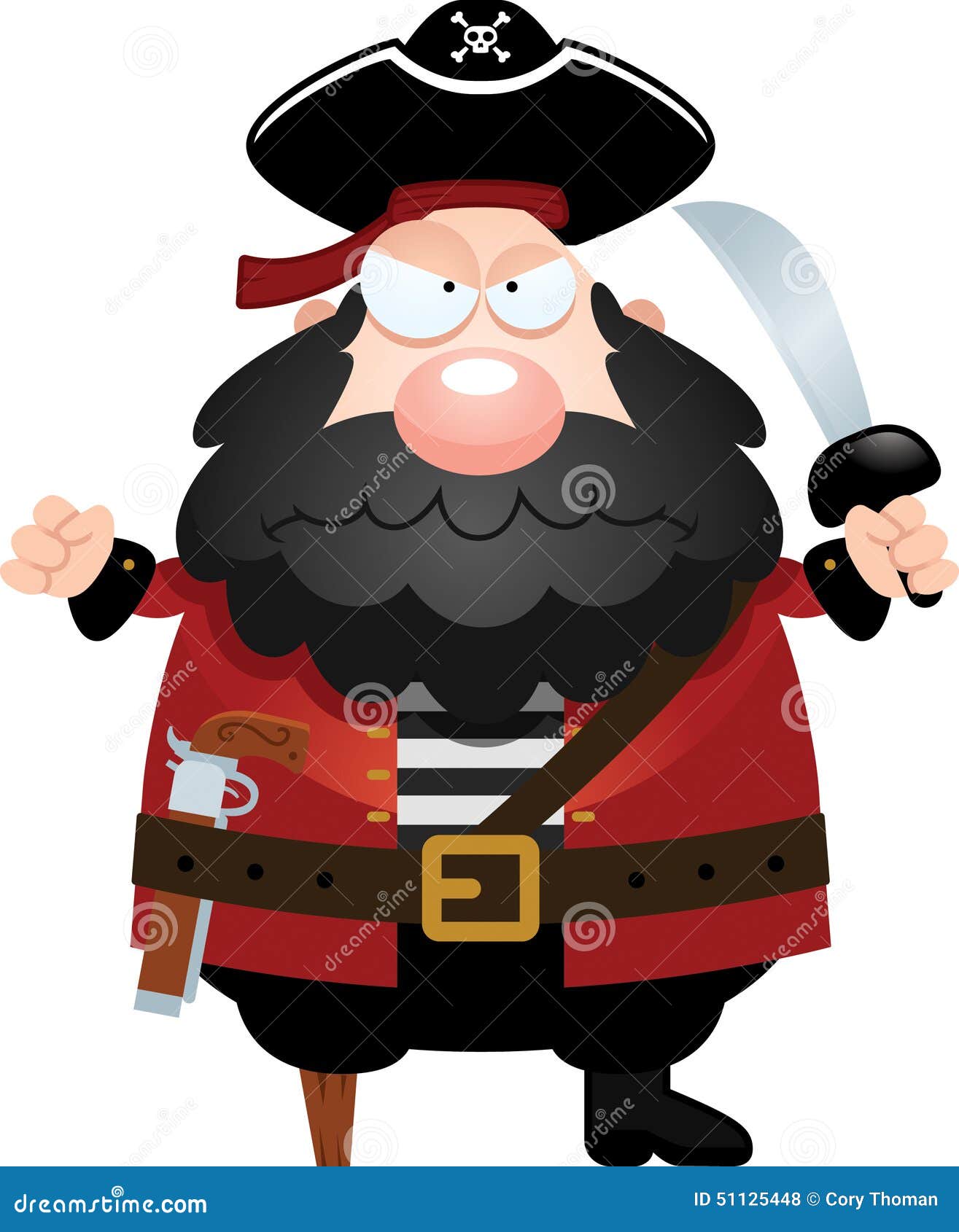 Angry Cartoon Pirate stock vector. Illustration of graphic - 51125448