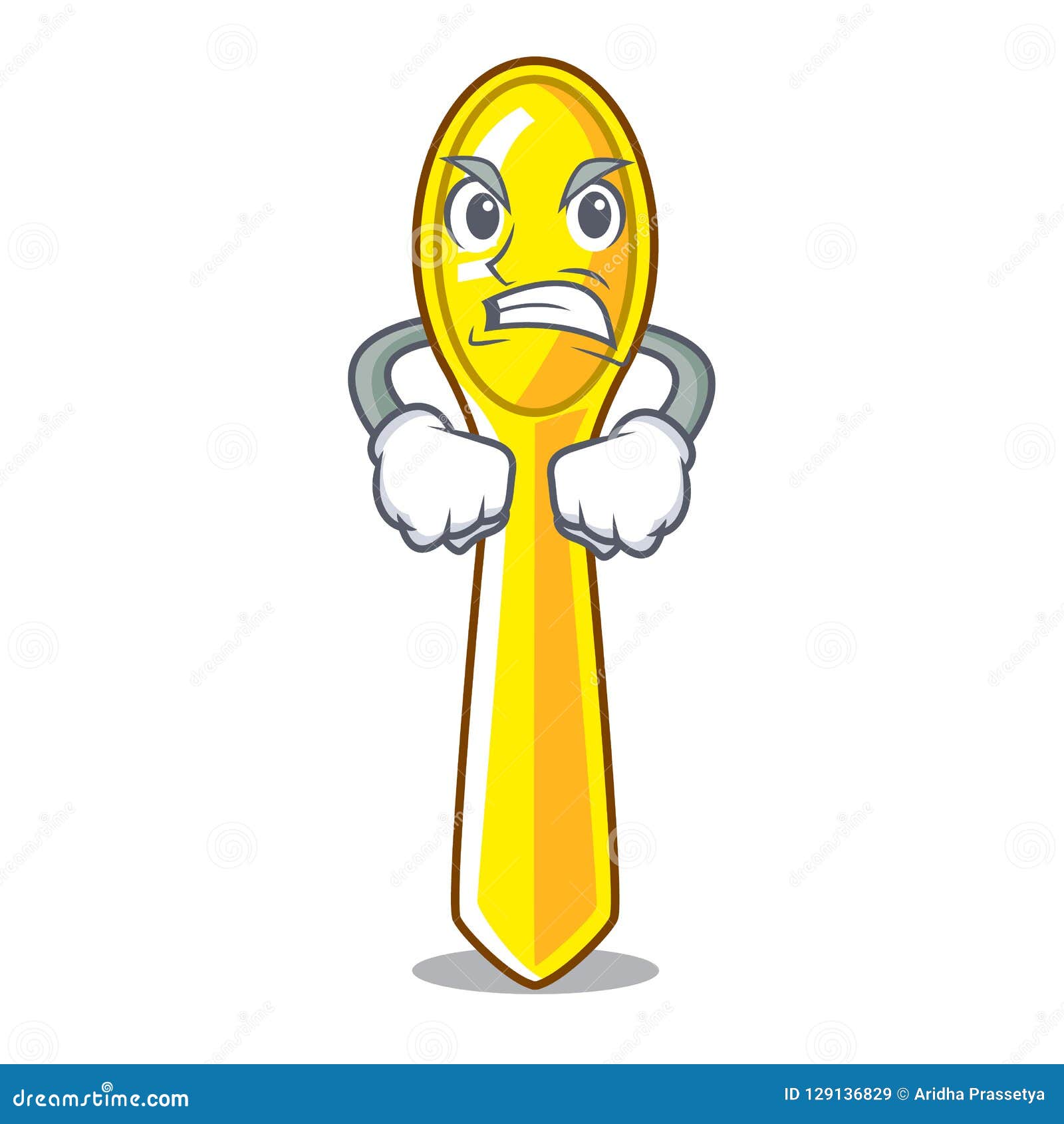 Angry Cartoon Plastic Spoon on the Plate Stock Vector - Illustration of ...