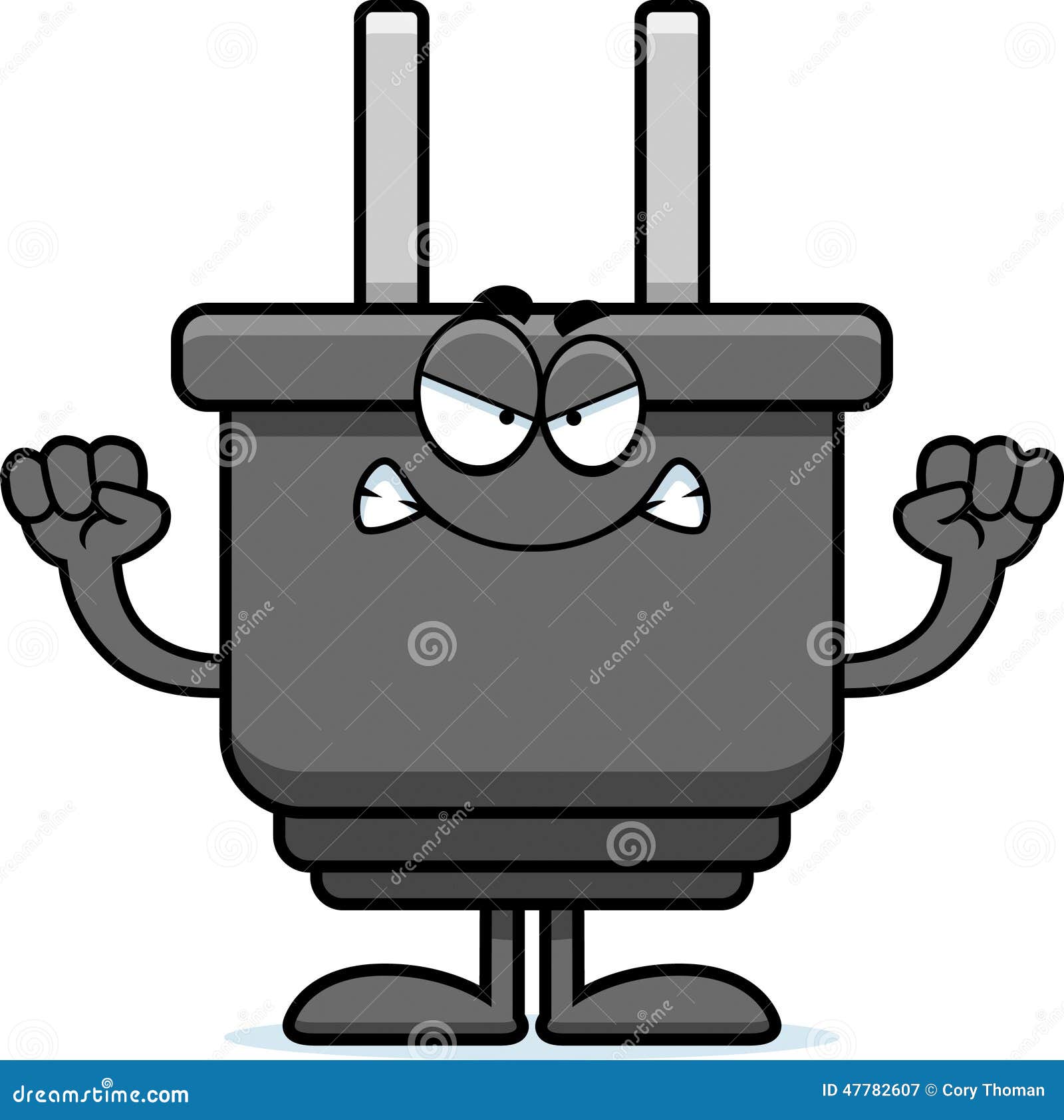 Angry Cartoon Power Plug stock vector. Illustration of upset - 47782607