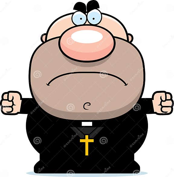 Angry Cartoon Priest stock vector. Illustration of person - 49929172