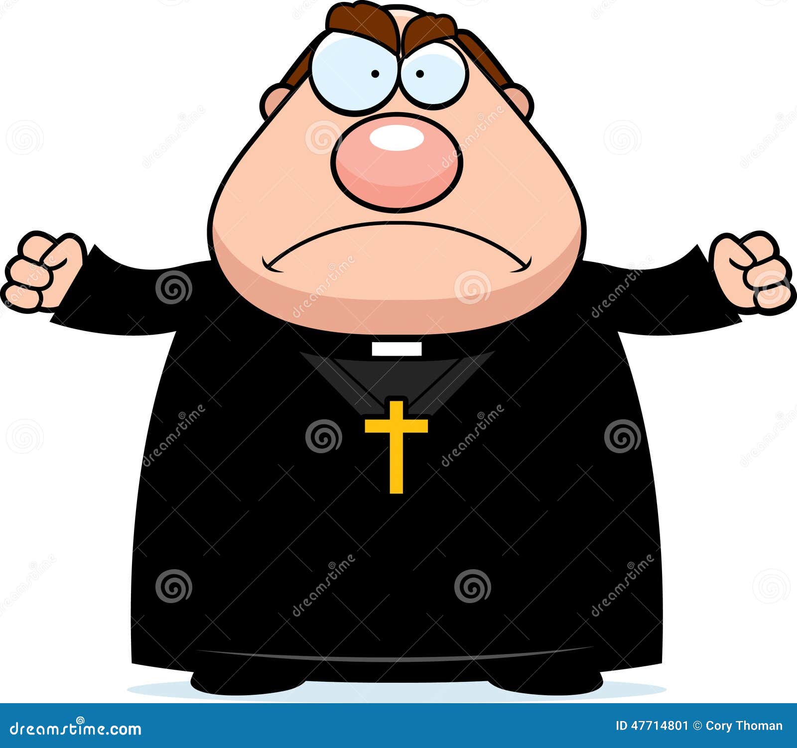 Angry Cartoon Priest Stock Vector - Image: 47714801