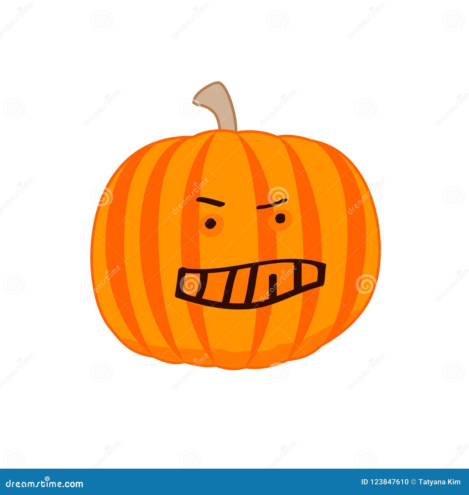 Angry Cartoon Pumpkin. the Evil Pumpkin Stock Illustration ...