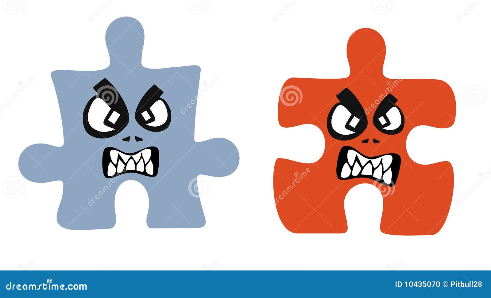 Angry Cartoon Puzzle Pieces Stock Illustration - Illustration of link ...