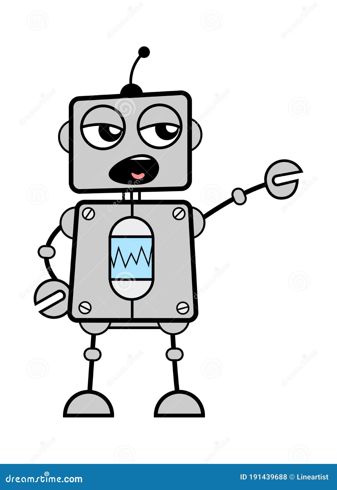 Angry Cartoon Robot Shouting Stock Illustration - Illustration of ...