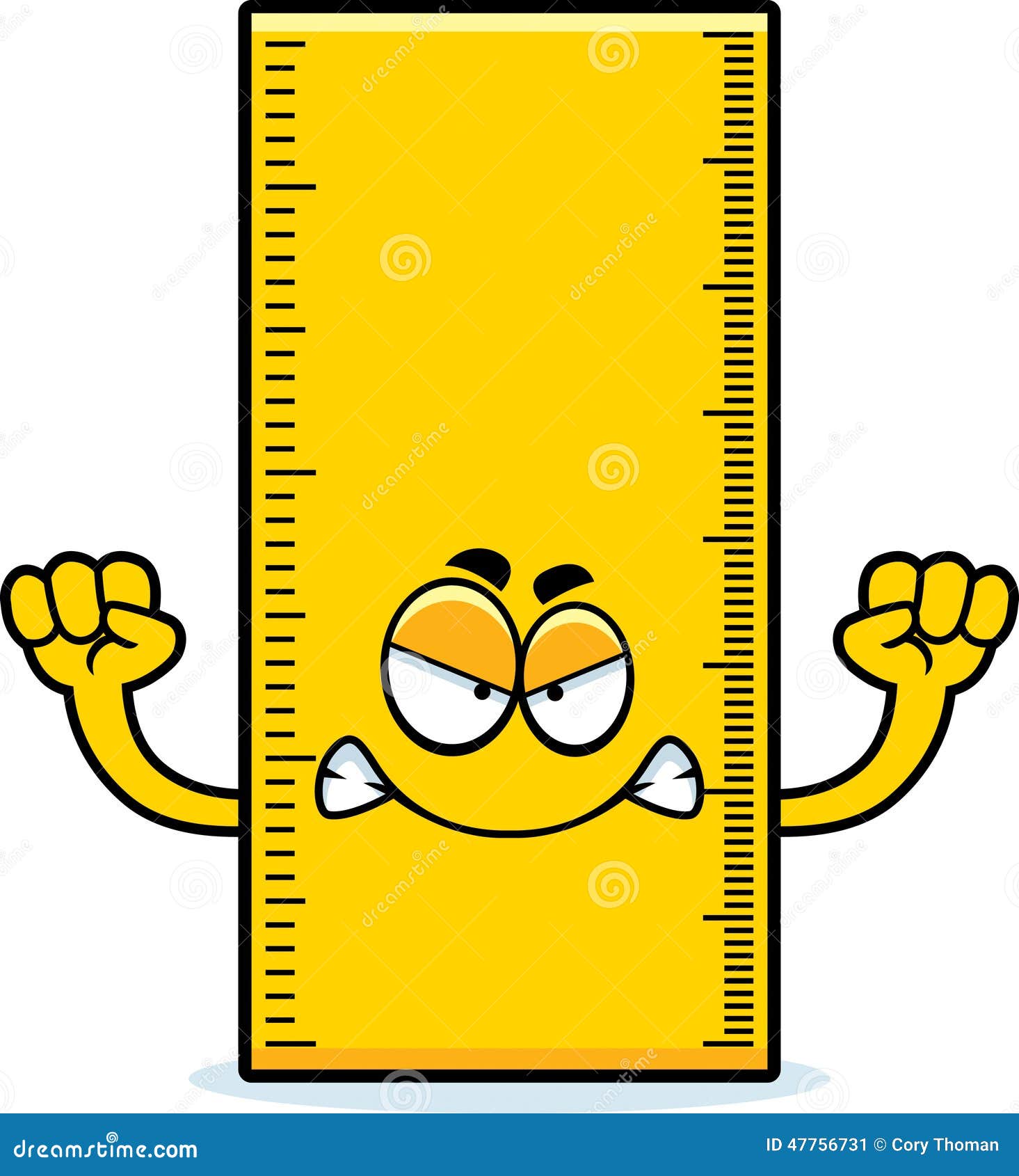 Angry Cartoon Ruler stock vector. Illustration of measuring - 47756731