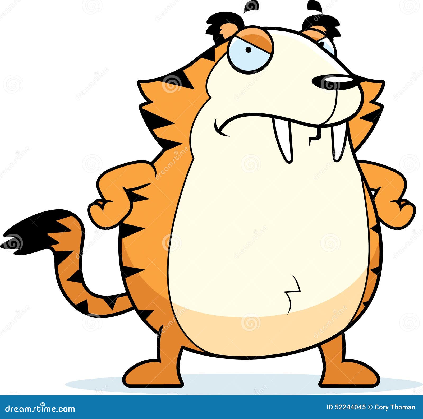 Angry Cartoon Saber-Toothed Tiger Stock Vector - Illustration of ...