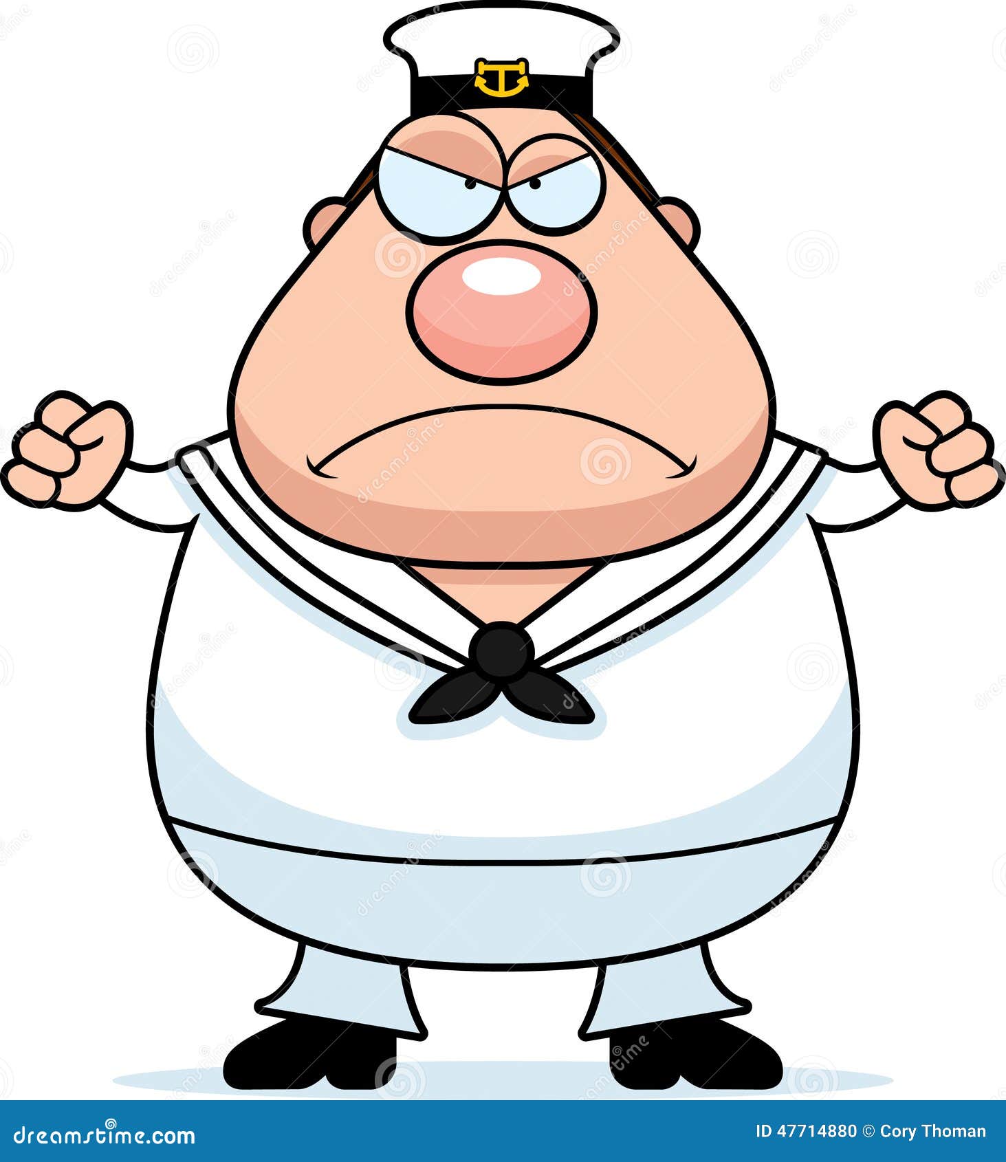 Angry Cartoon Sailor stock vector. Illustration of upset - 47714880