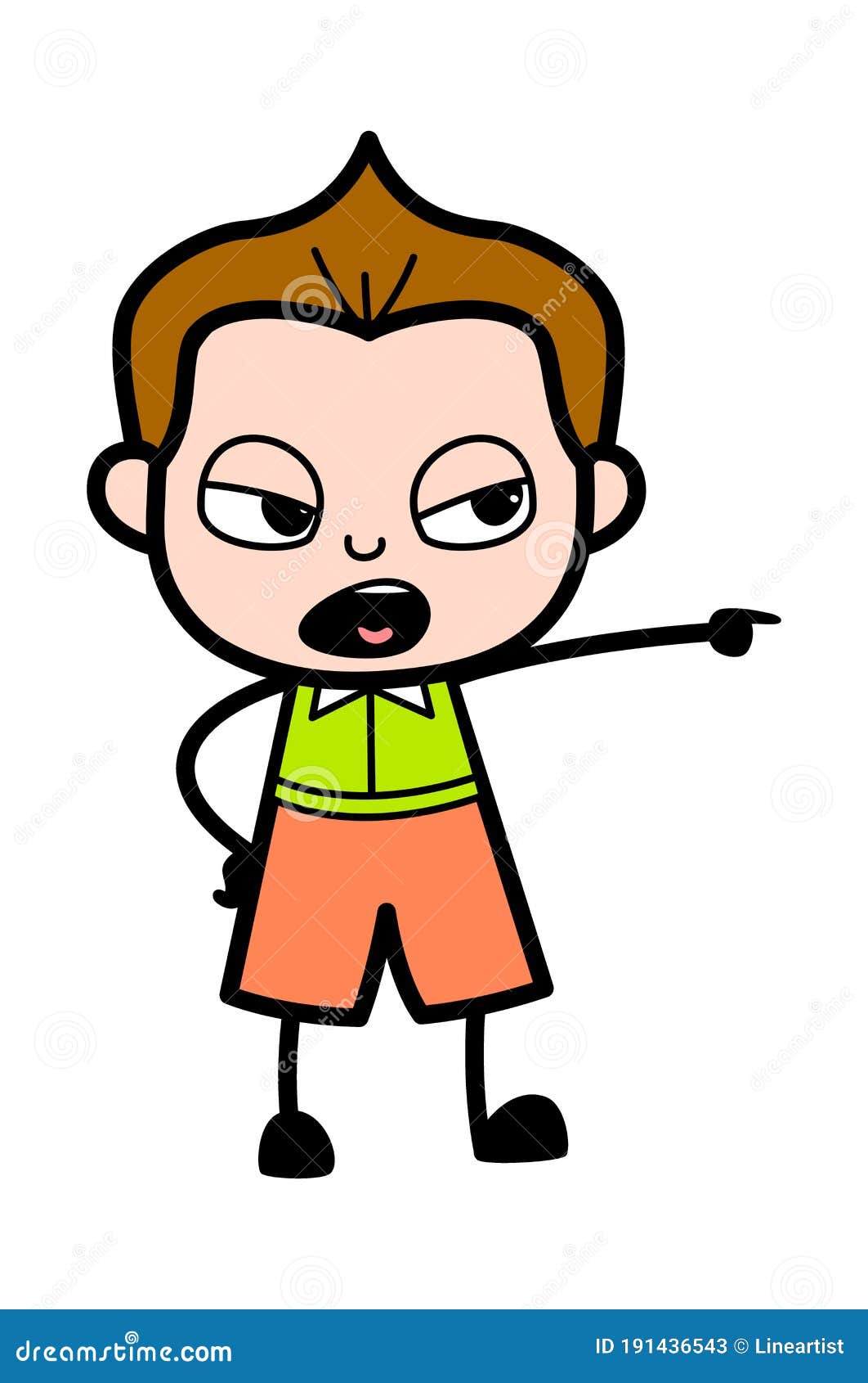 Angry Cartoon Schoolboy Shouting Stock Illustration - Illustration of ...
