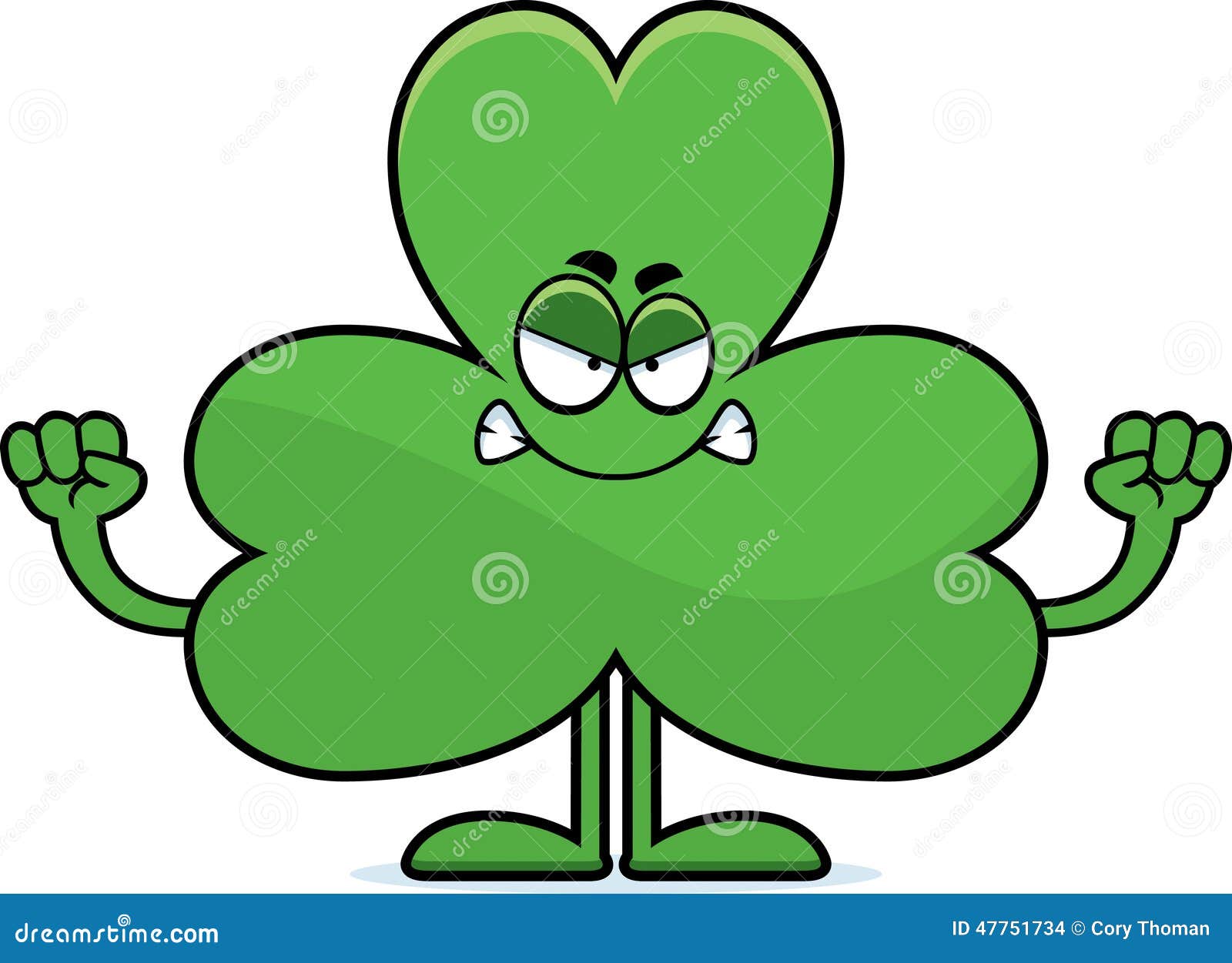 Angry Cartoon Shamrock stock vector. Illustration of cartoon - 47751734