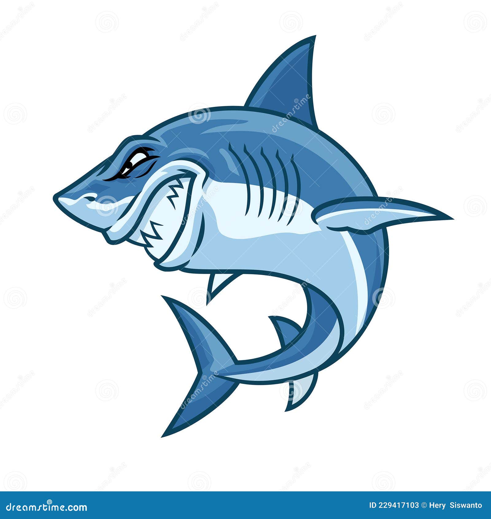Angry Cartoon Shark Character Stock Vector - Illustration of beast ...