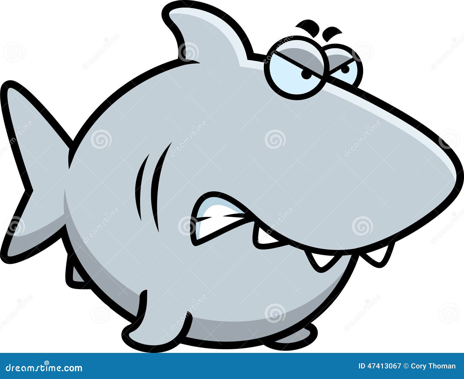 Angry Cartoon Shark stock vector. Illustration of fish - 47413067