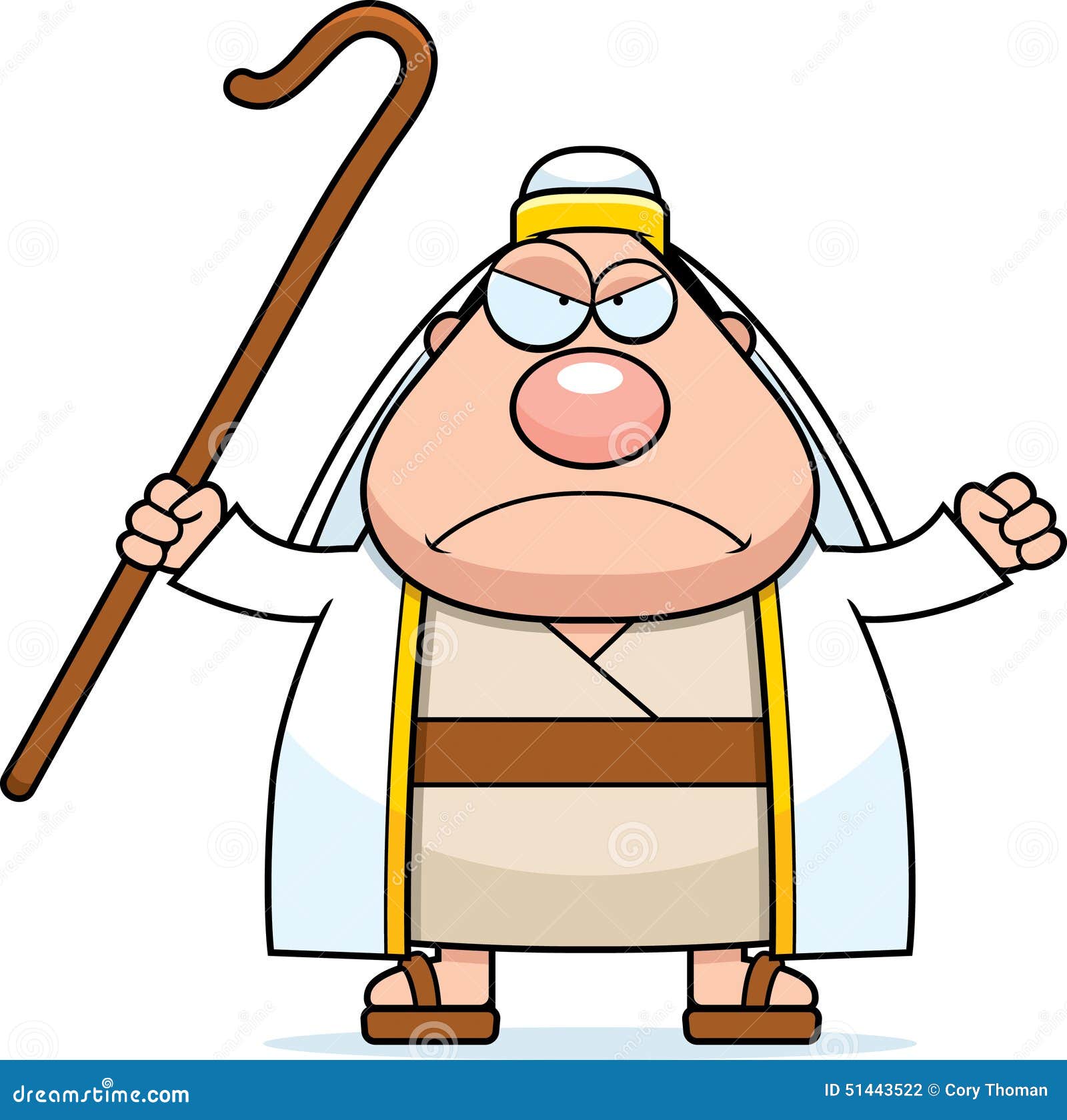 Angry Cartoon Shepherd stock vector. Illustration of staff - 51443522