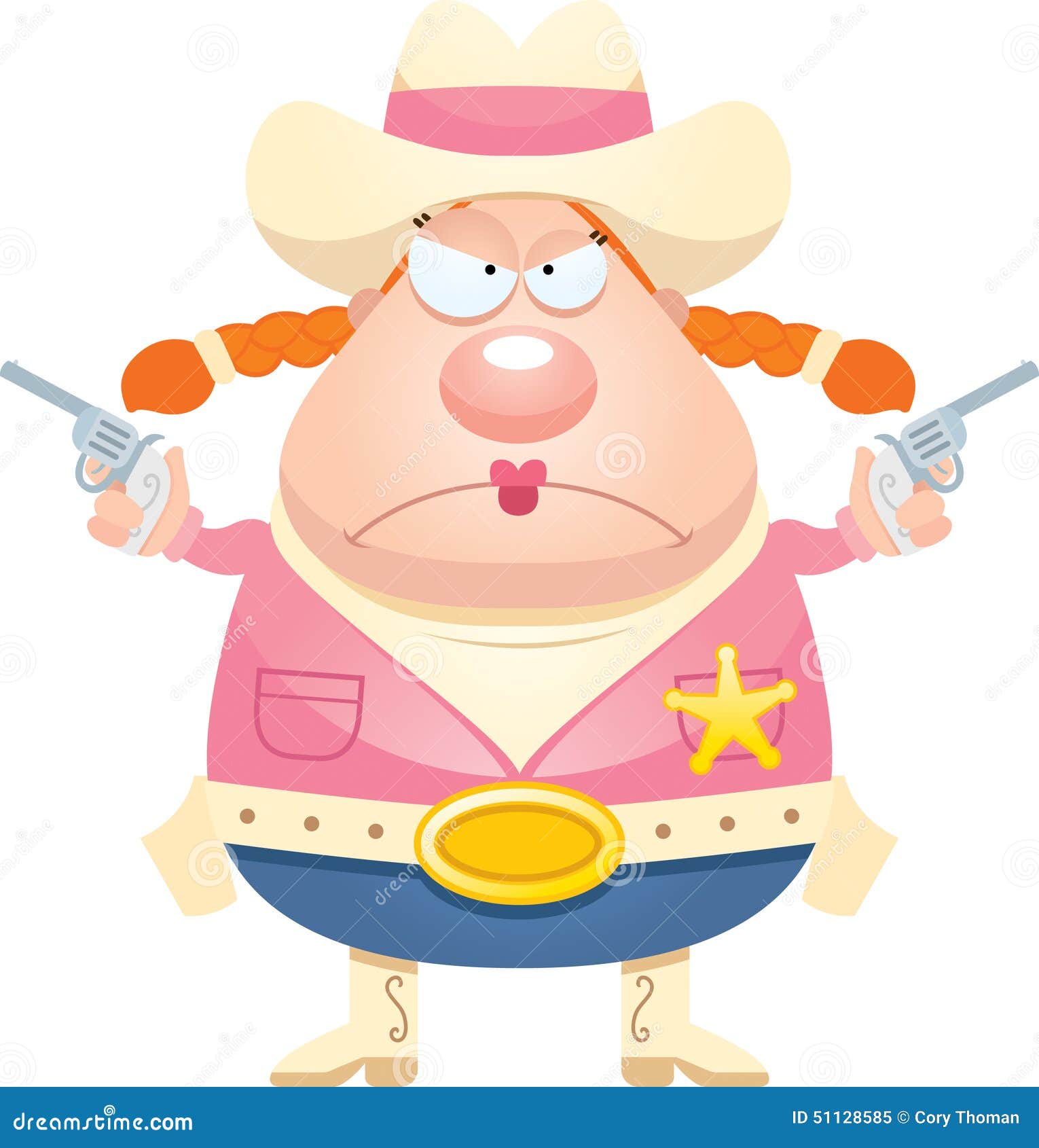 Angry Cartoon Sheriff stock vector. Illustration of revolvers - 51128585