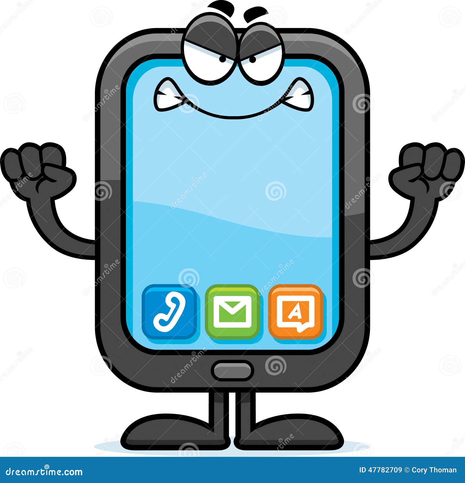 Angry Cartoon Smartphone stock vector. Illustration of frown - 47782709