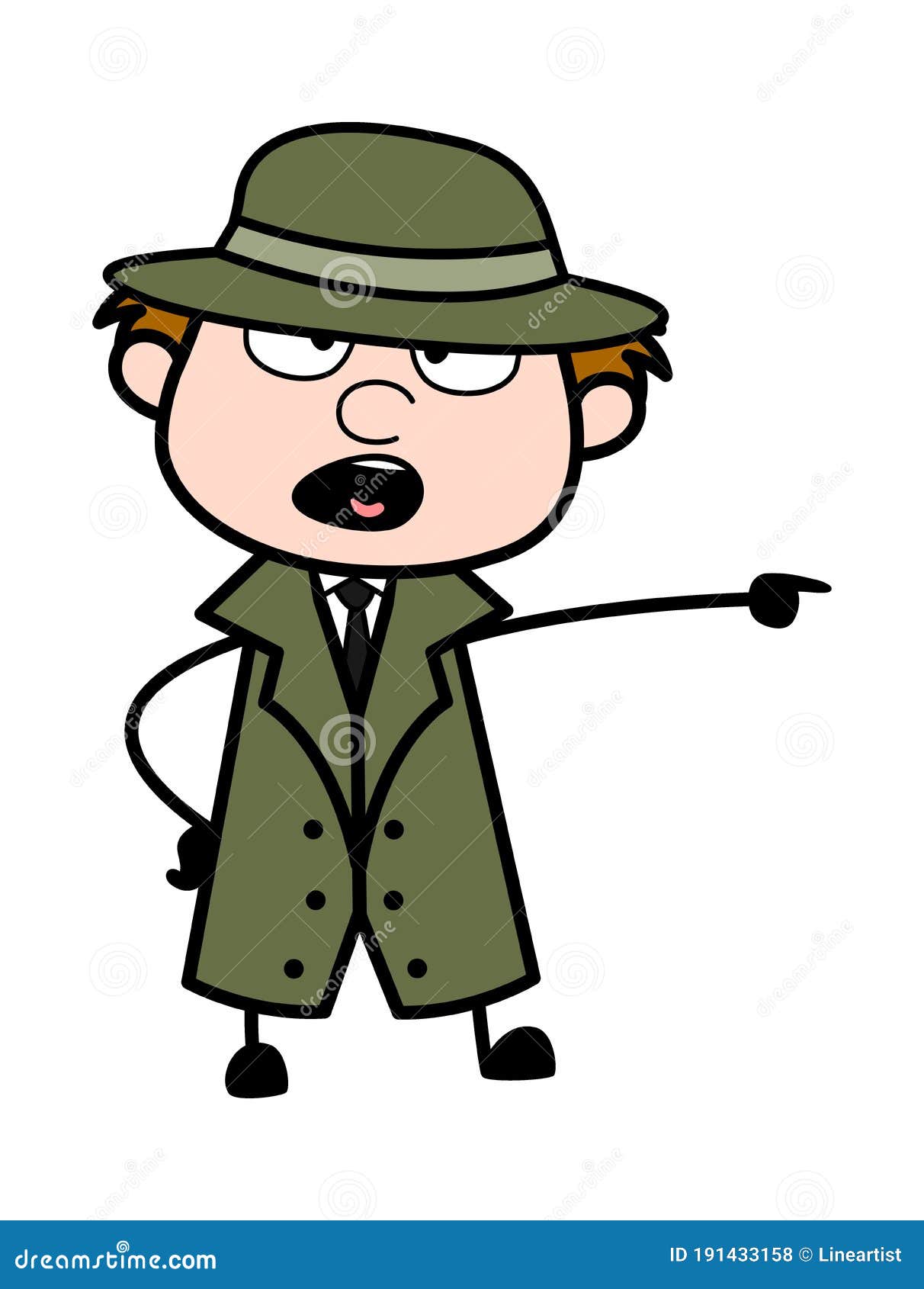 Angry Cartoon Spy Shouting stock illustration. Illustration of ...