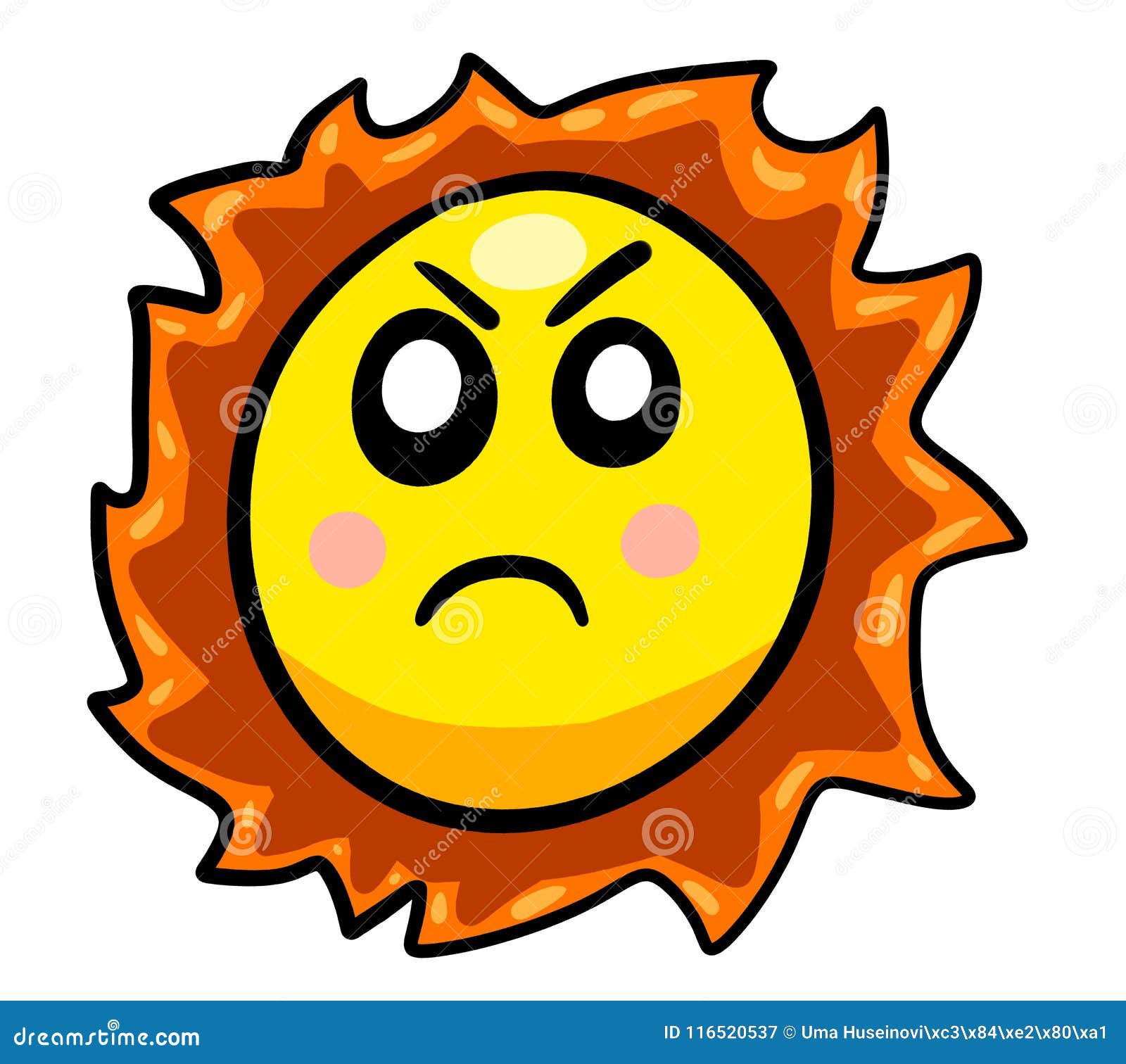 Angry Cartoon Sun stock illustration. Illustration of angry - 116520537