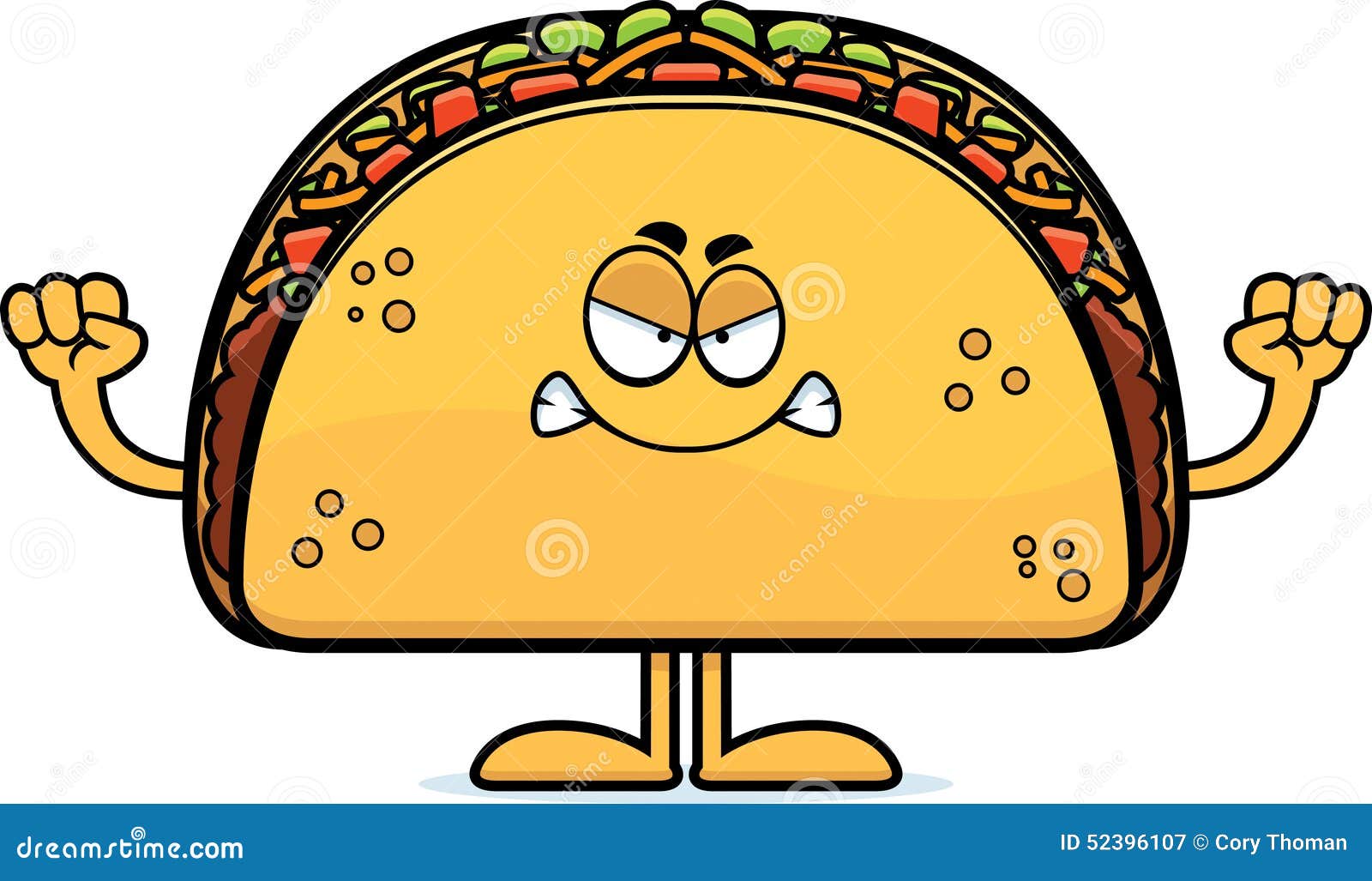 Angry Cartoon Taco stock vector. Illustration of lettuce - 52396107